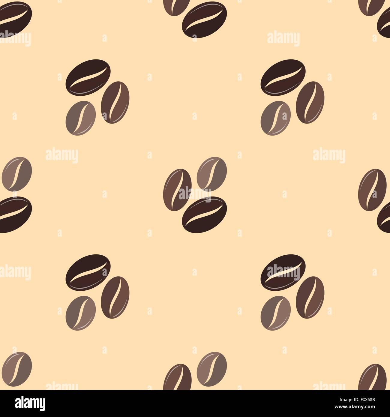 vector colorful flat design various brown coffee beans deco seamless ...