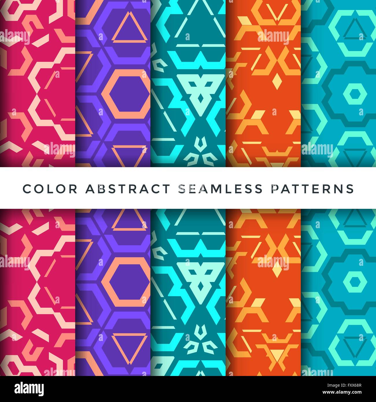vector colorful various decoration abstract geometric seamless patterns ...