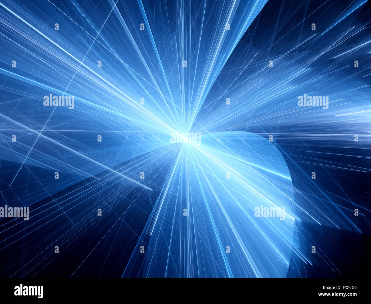 Blue glowing high power plasma lines explosion in space, new technology ...