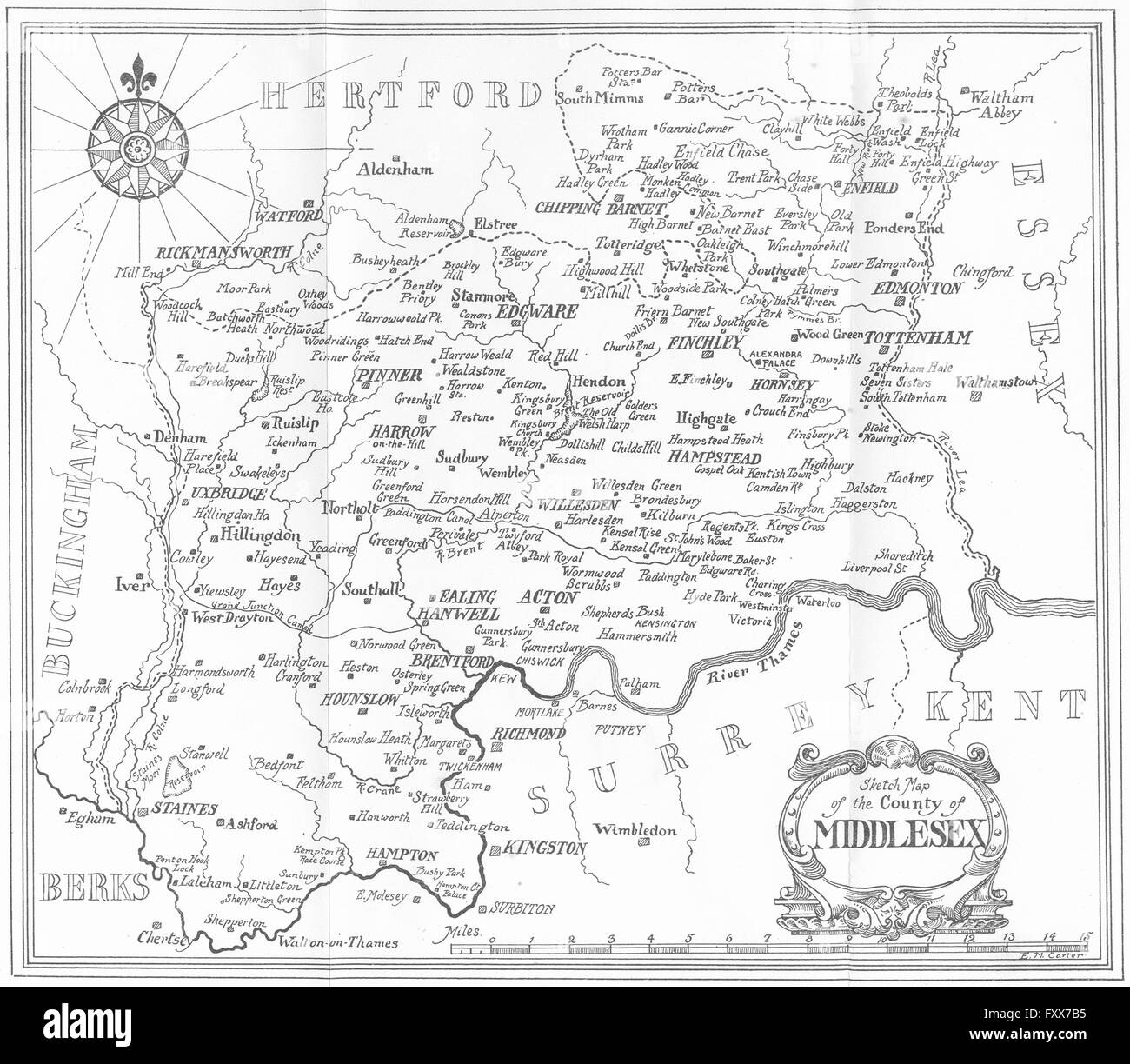 Map middlesex hi-res stock photography and images - Alamy