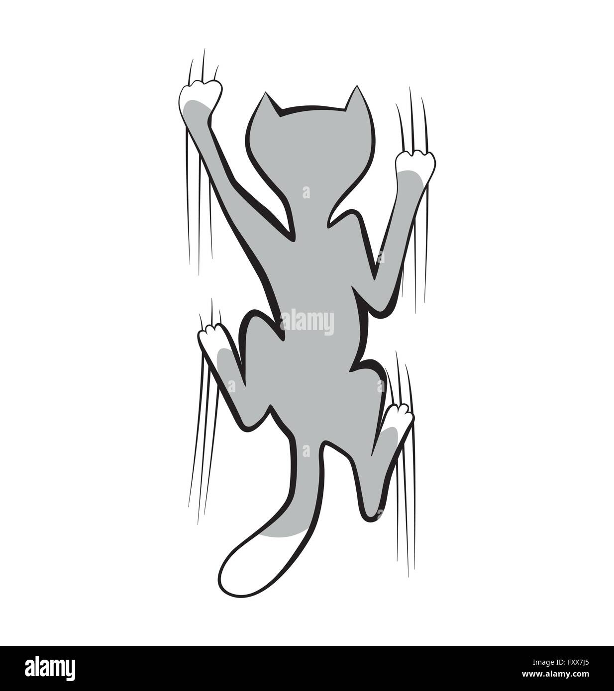 clambering gray cat. vector illustration Stock Vector Image & Art - Alamy