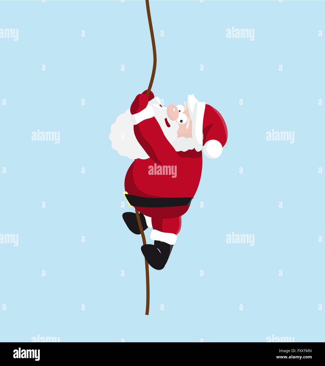 Santa on the rope. vector illustration Stock Vector Image & Art - Alamy