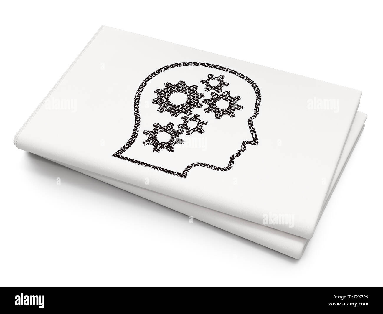 Data concept: Head With Gears on Blank Newspaper background Stock Photo ...