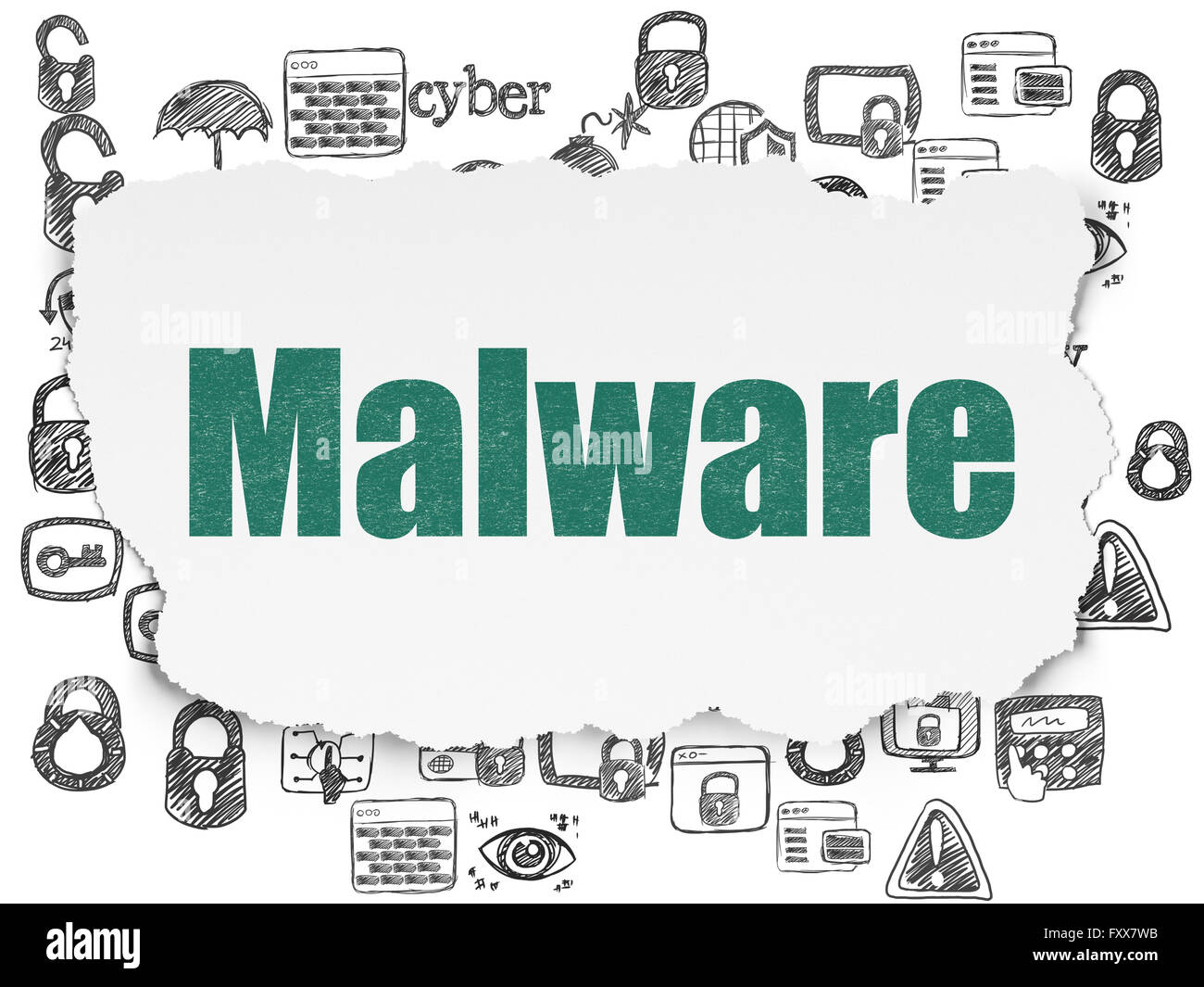 Safety concept: Malware on Torn Paper background Stock Photo - Alamy