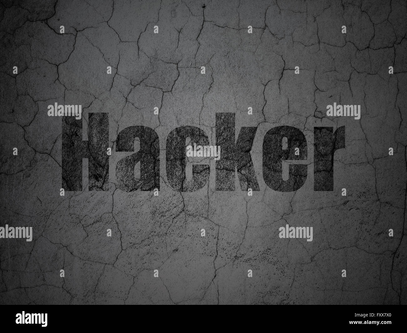 Protection concept: Hacker on grunge wall background Stock Photo - Alamy