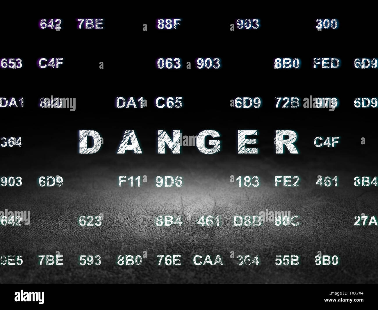 Protection concept: Danger in grunge dark room Stock Photo - Alamy
