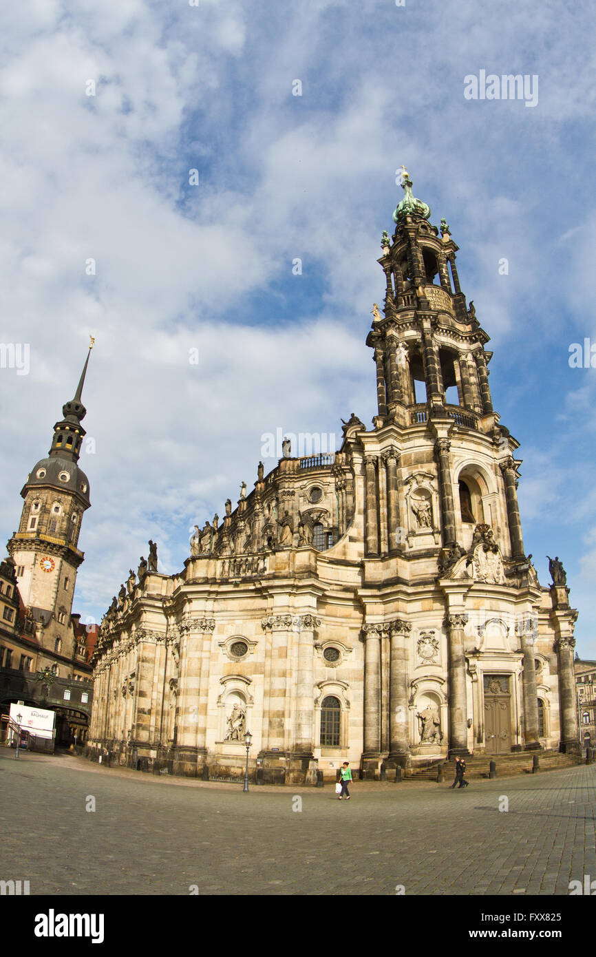 Dresden Germany the baroque Hofkirche, Dresden's catholic cathedral ...