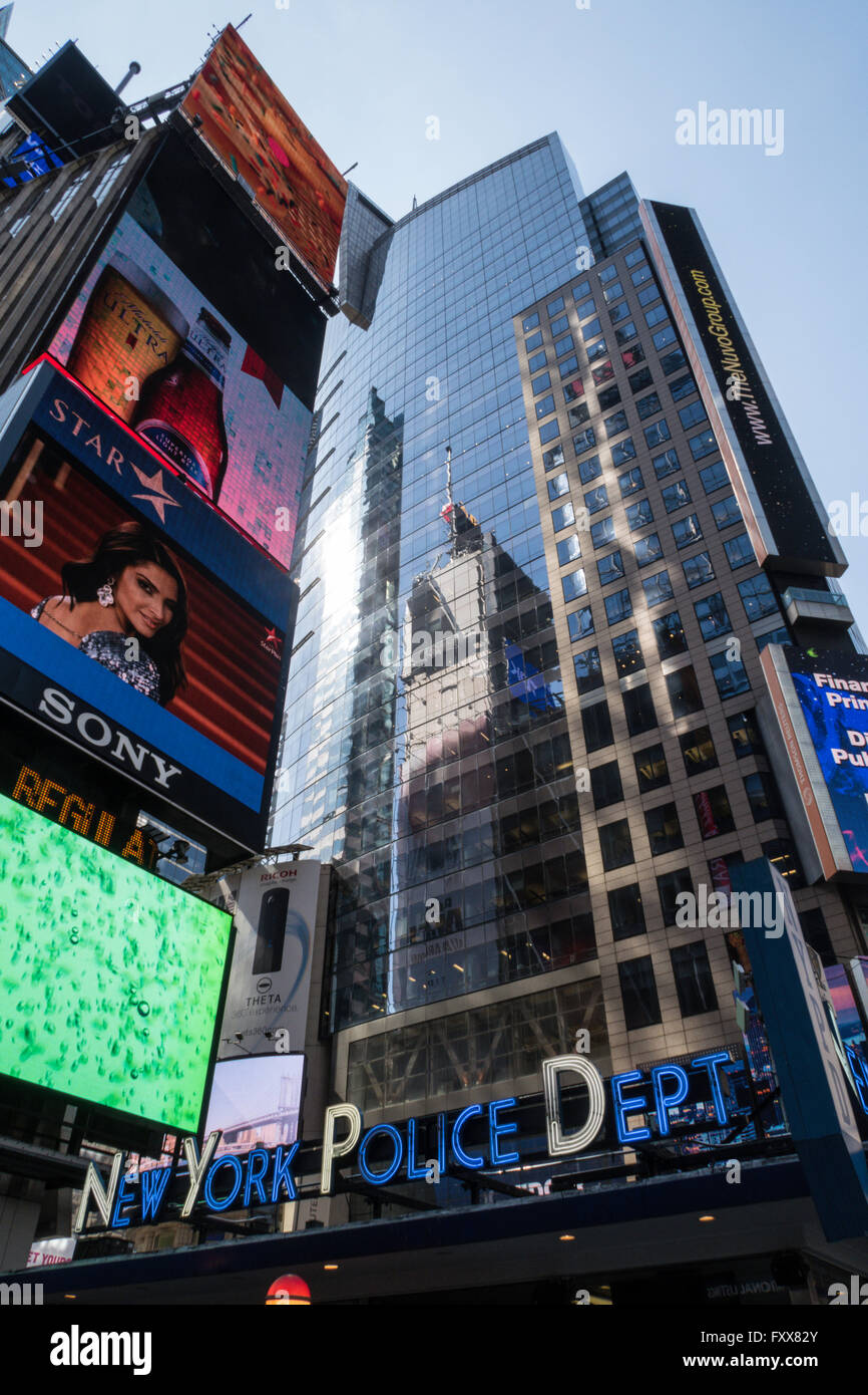 Electronic Billboards Light Up Times Square at Night, NYC Stock Photo ...