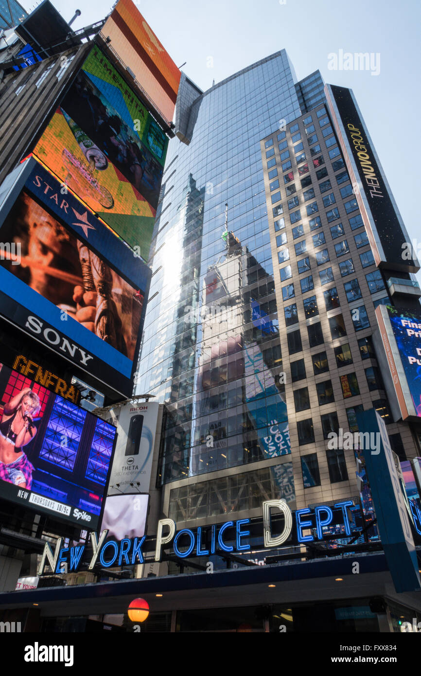 Electronic Billboards Light Up Times Square at Night, NYC Stock Photo ...