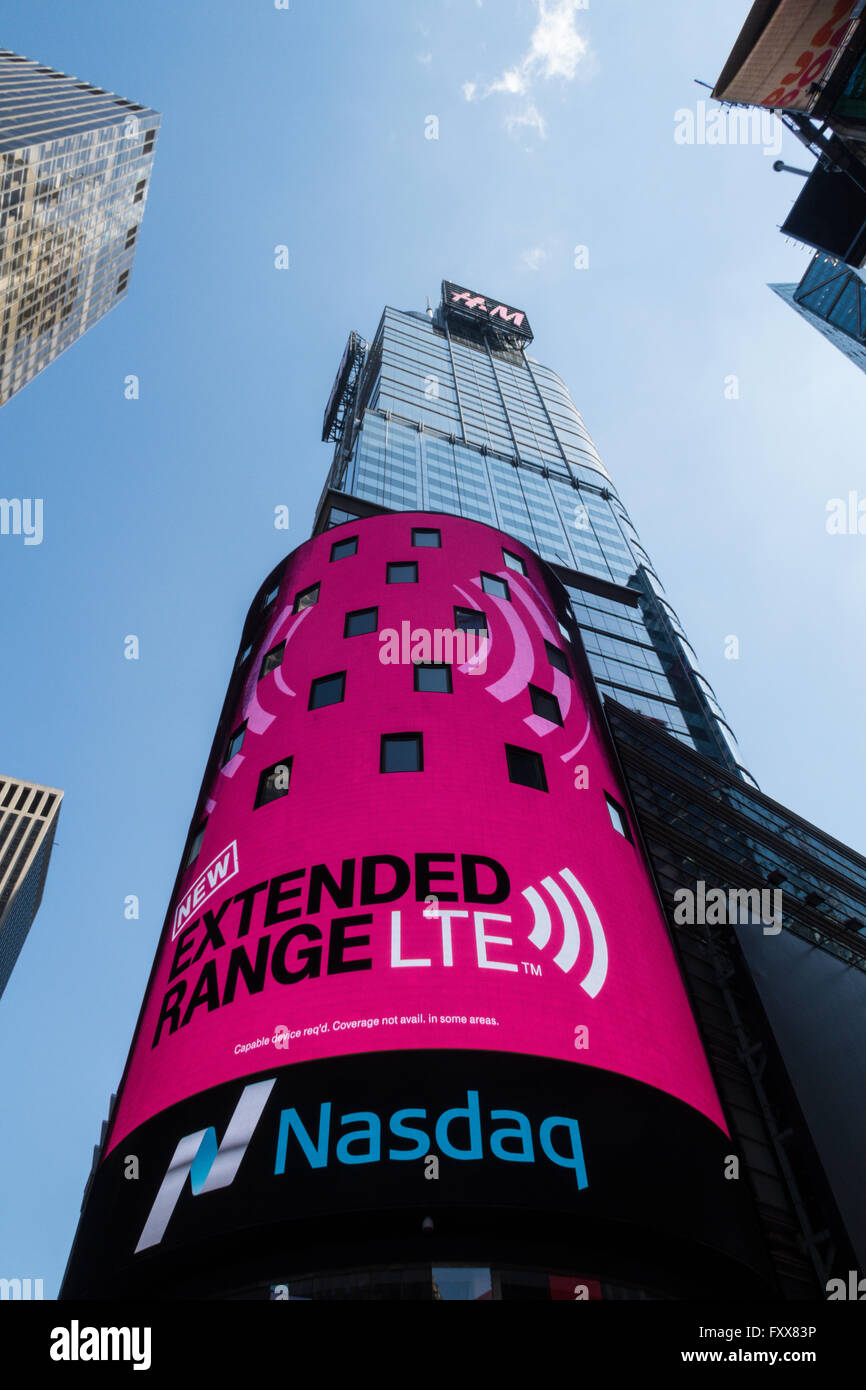 Electronic Billboard on NASDAQ MarketSite in Times Square, NYC Stock ...