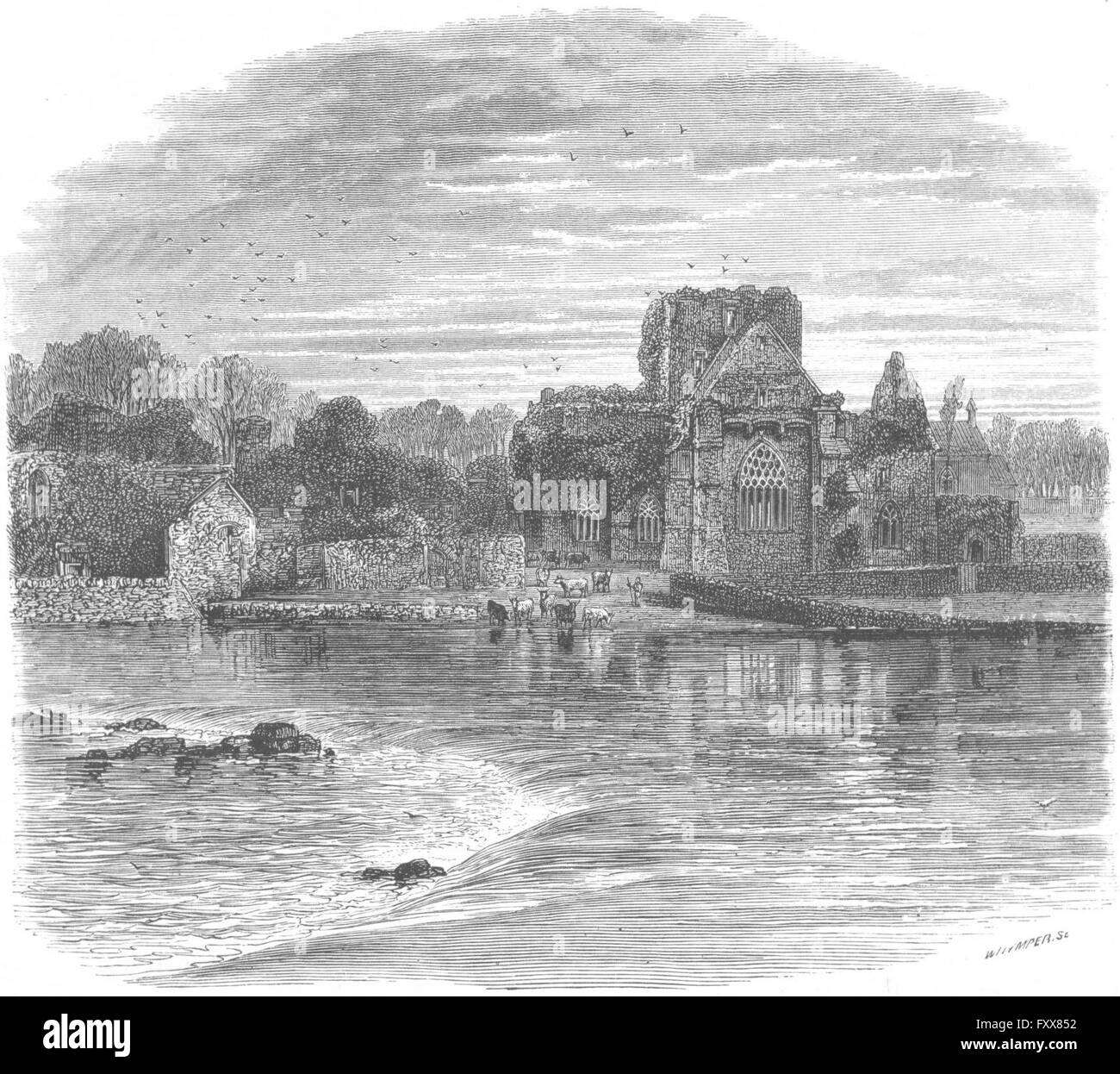 Abbey of the holy cross Black and White Stock Photos & Images - Alamy