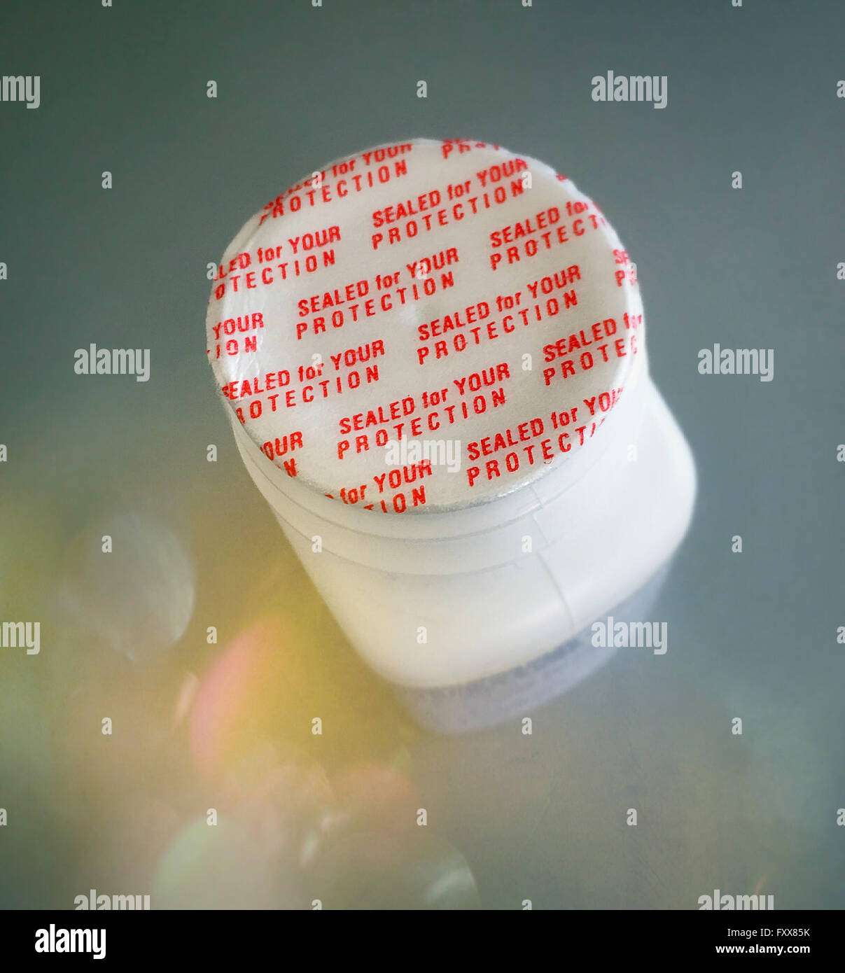 Prescription bottle with protective seal Stock Photo - Alamy