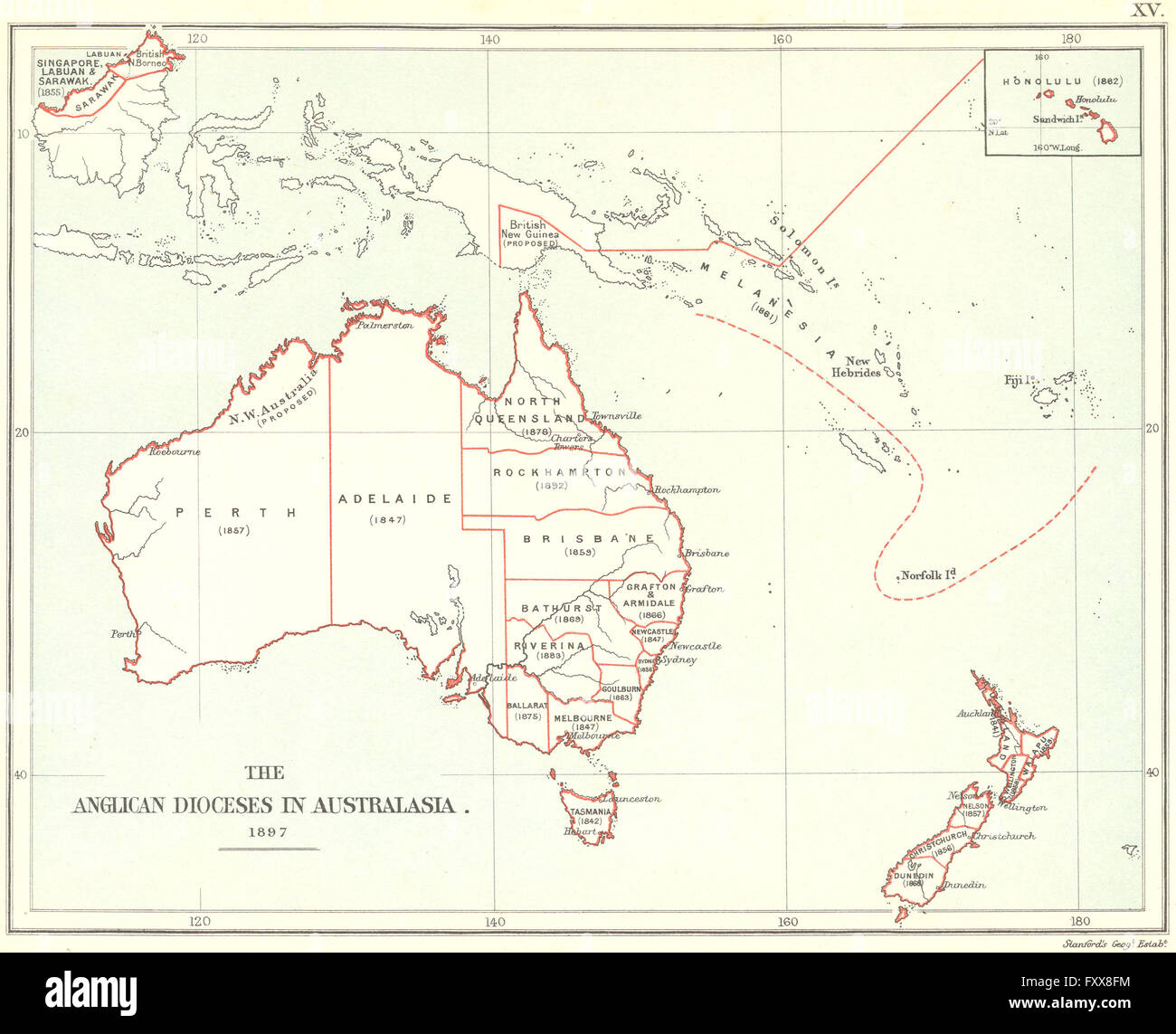 Australasia historical map hi-res stock photography and images - Alamy