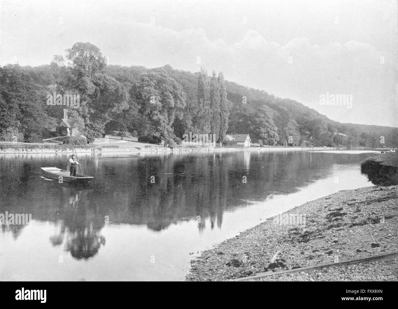 BUCKS: Cliveden Reach punting ferry boat, antique print 1897 Stock ...