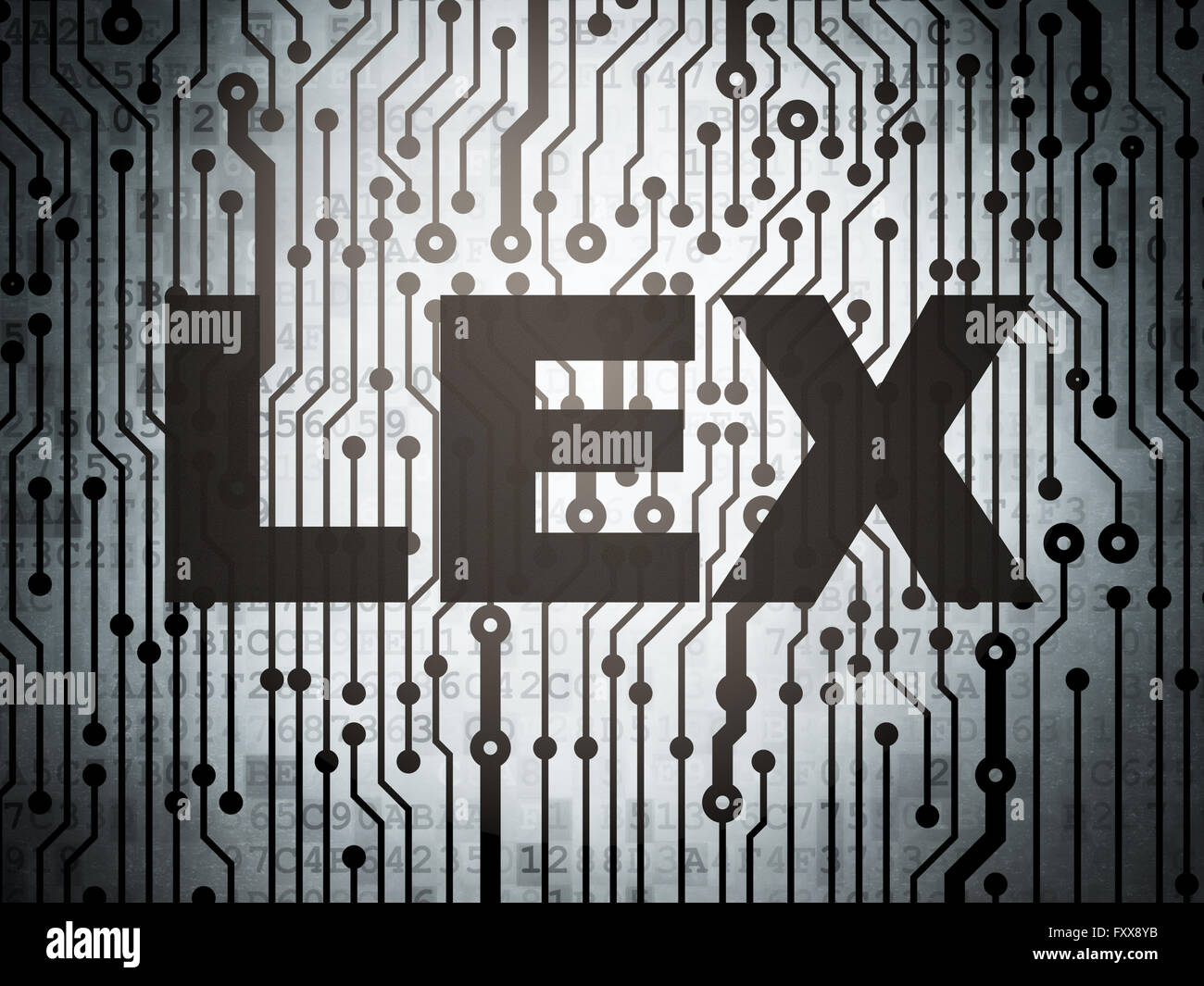 Law concept: circuit board with Lex Stock Photo - Alamy