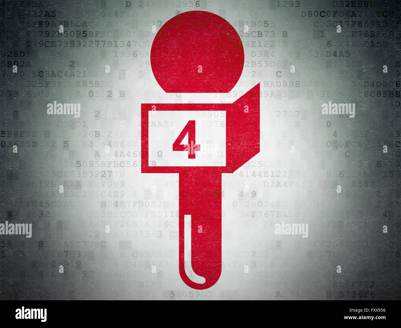 News concept: Microphone on Digital Paper background Stock Photo - Alamy