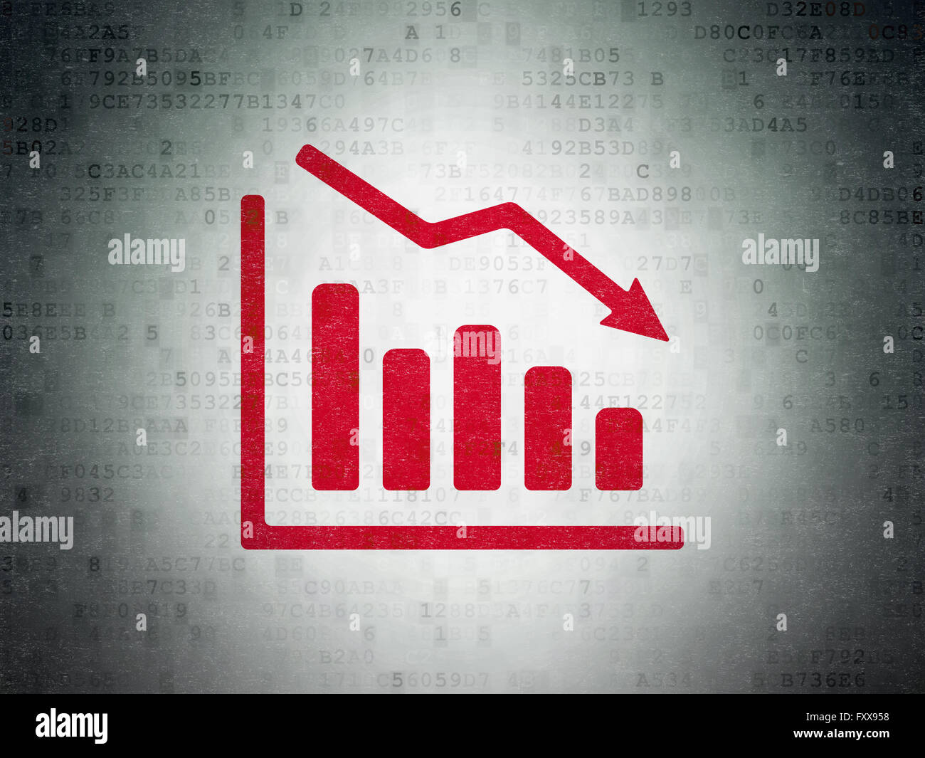 News concept: Decline Graph on Digital Paper background Stock Photo - Alamy