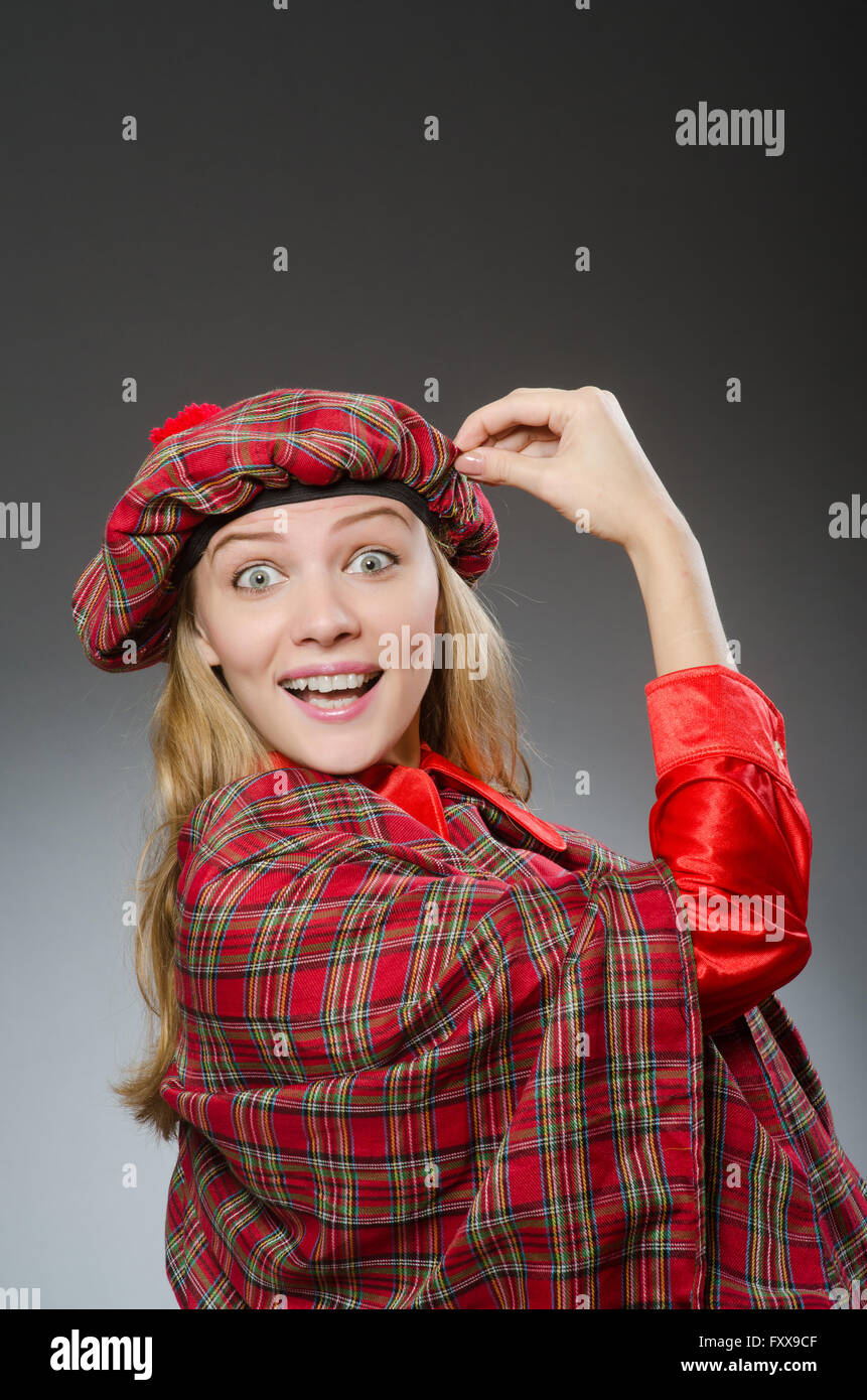 Woman wearing traditional scottish clothing Stock Photo - Alamy