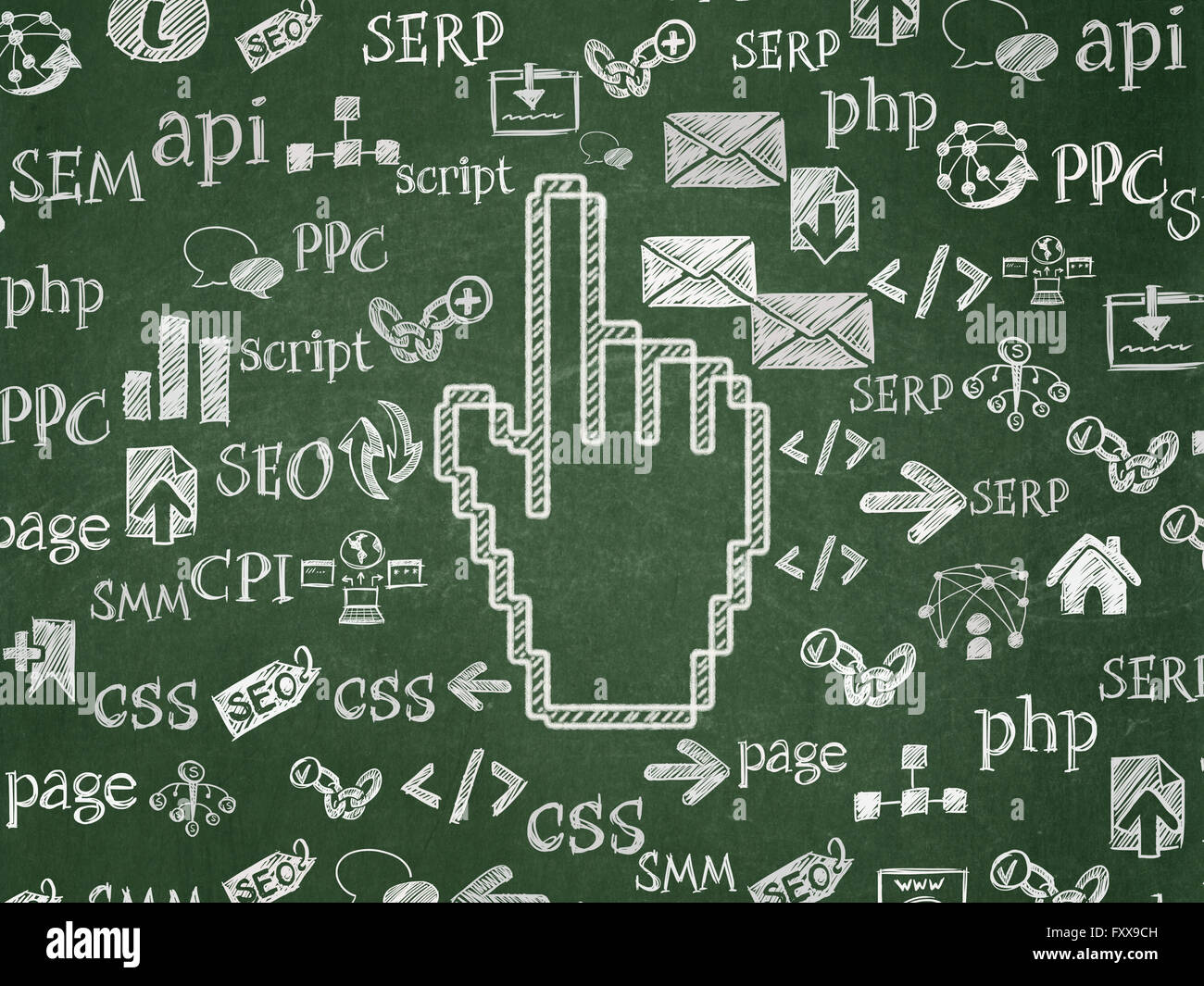 Web design concept: Mouse Cursor on School board background Stock Photo ...