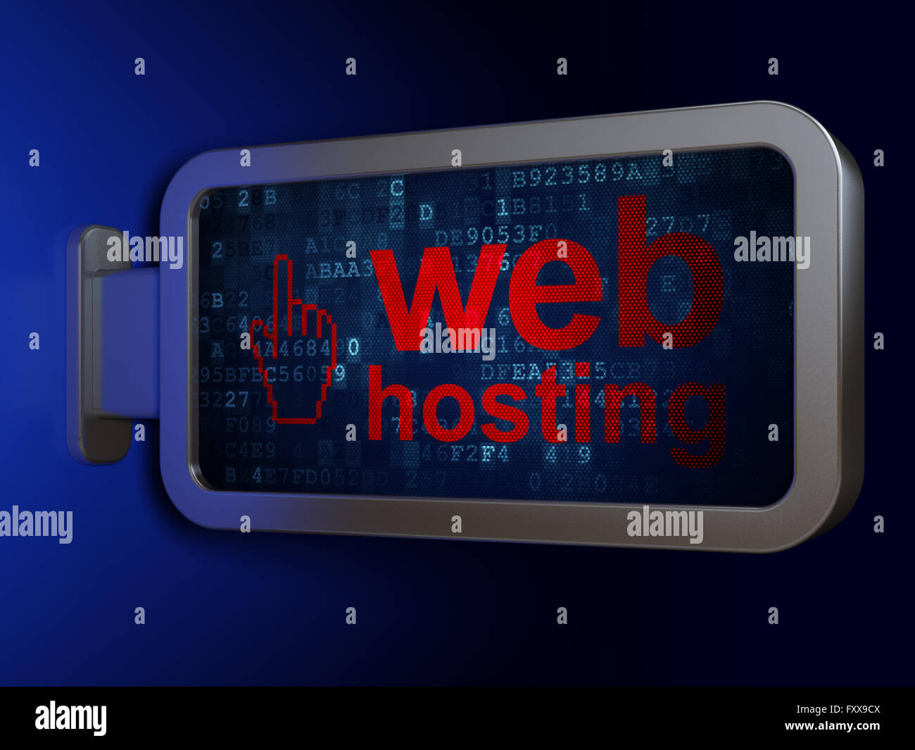 Web Development Concept Web Hosting And Mouse Cursor On Billboard