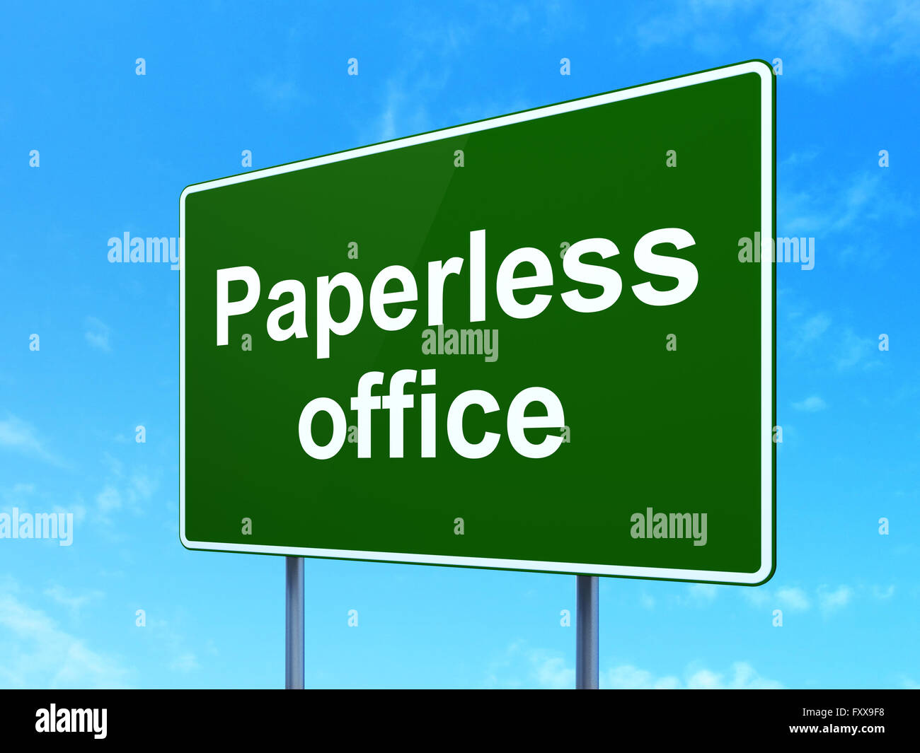 Business concept: Paperless Office on road sign background Stock Photo ...
