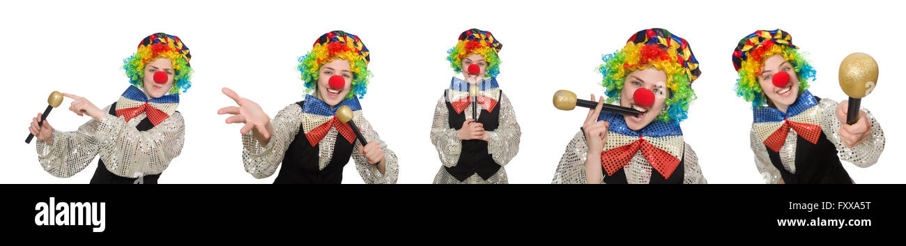 Clown in various poses isolated on white Stock Photo - Alamy