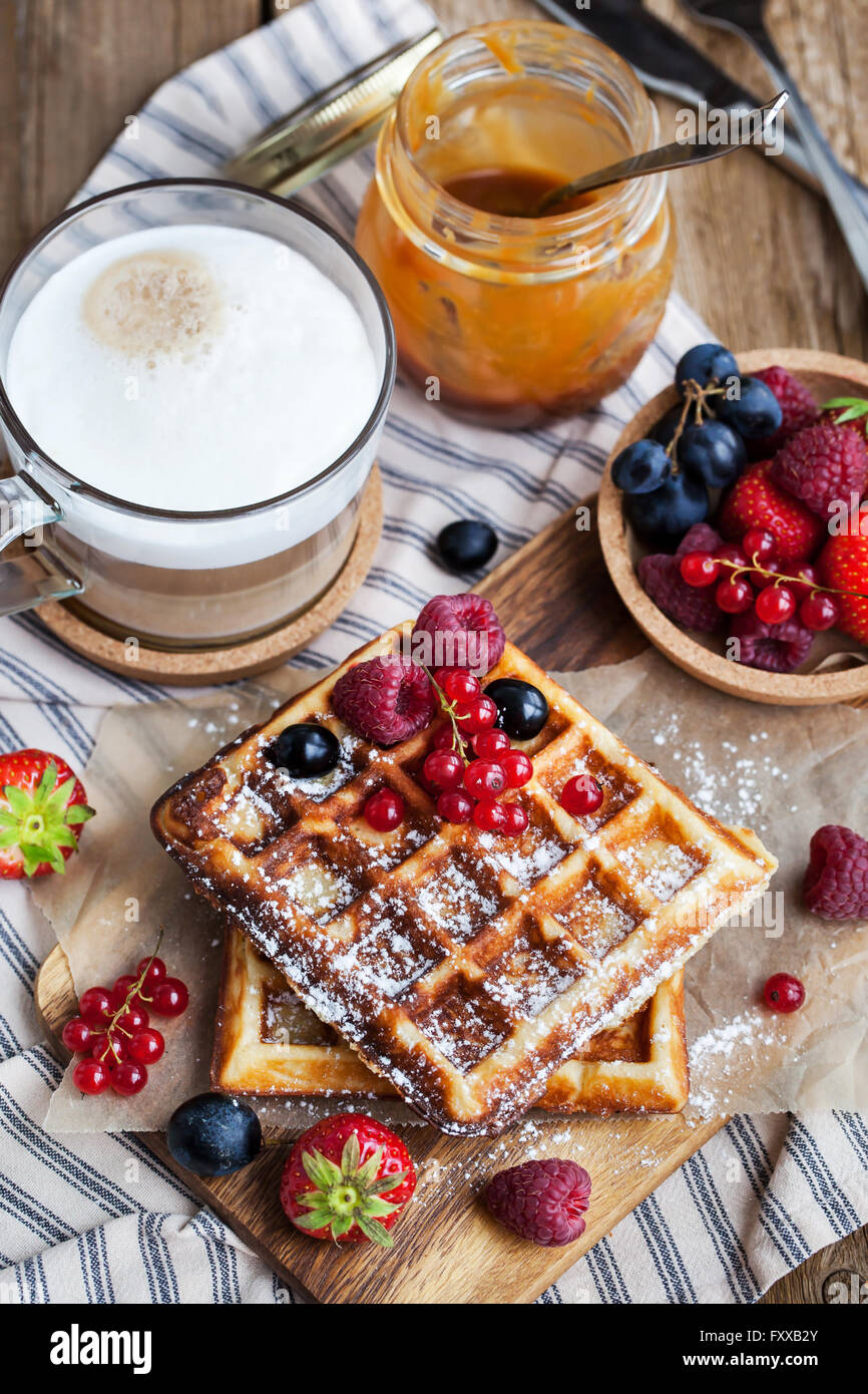 Waffles and coffee hi-res stock photography and images - Alamy