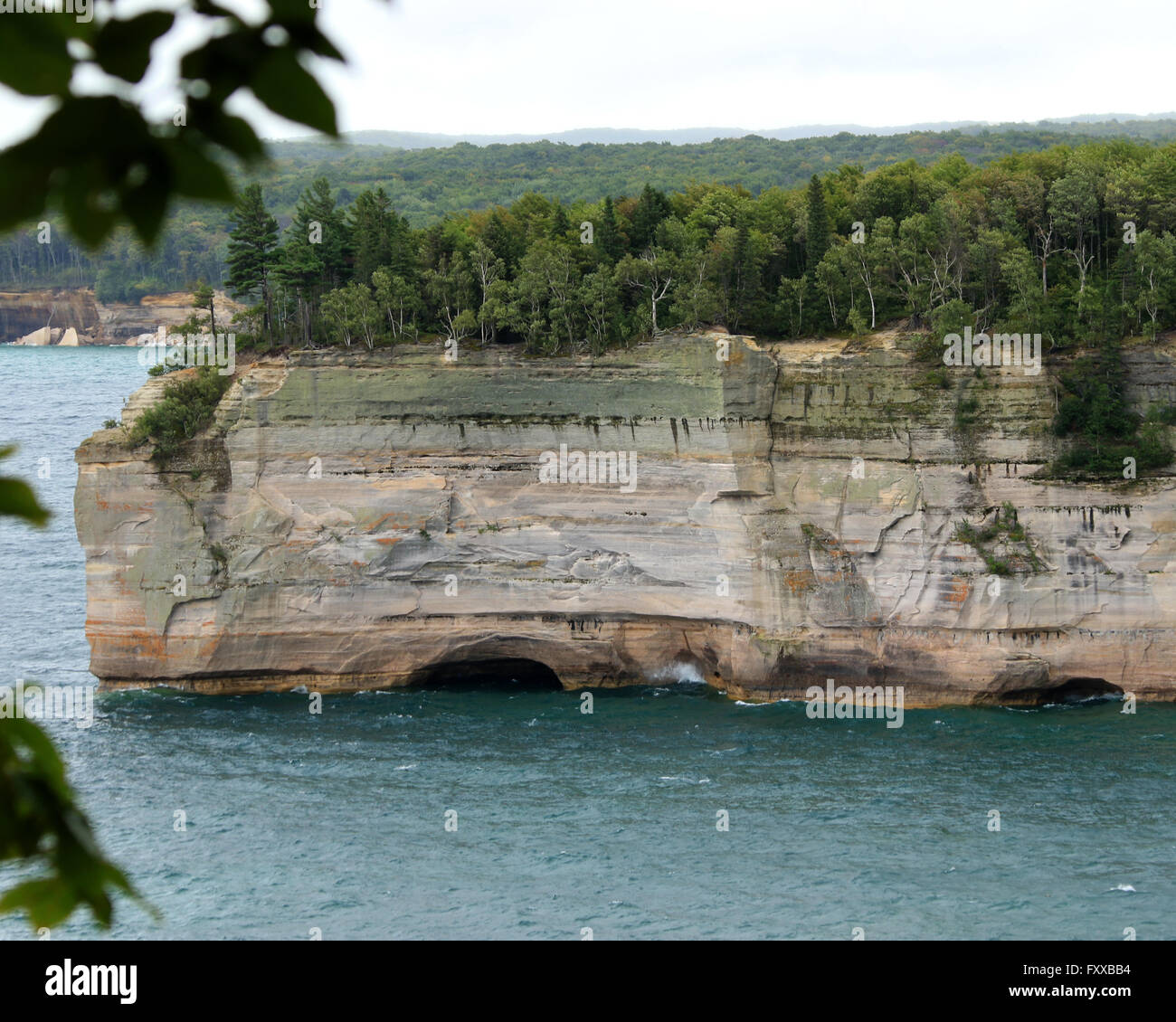 Pictured Rocks National Lakeshore on lake superior as viewed from the ...