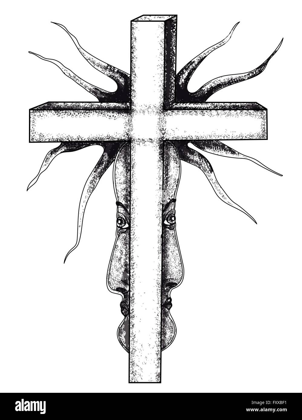 Gothic Cross Drawings