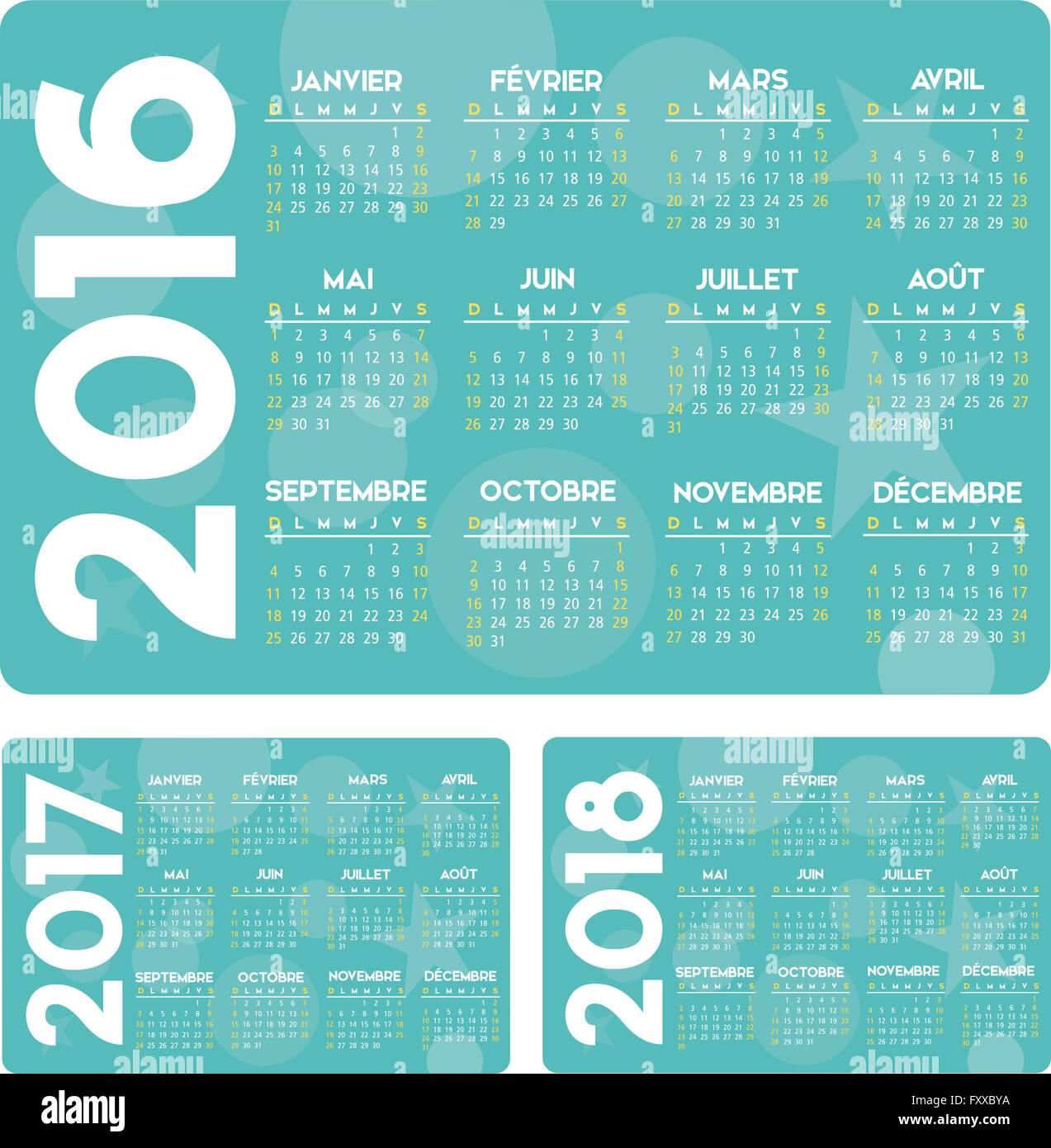 Calendar french Stock Vector Images - Alamy