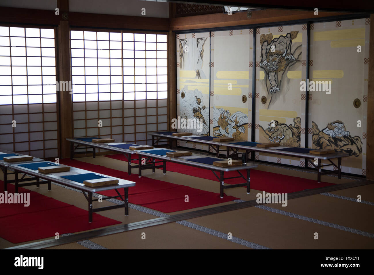 Buddhist class in Kinkaku-ji, the Golden Pavilion in Kyoto, Japan Stock ...