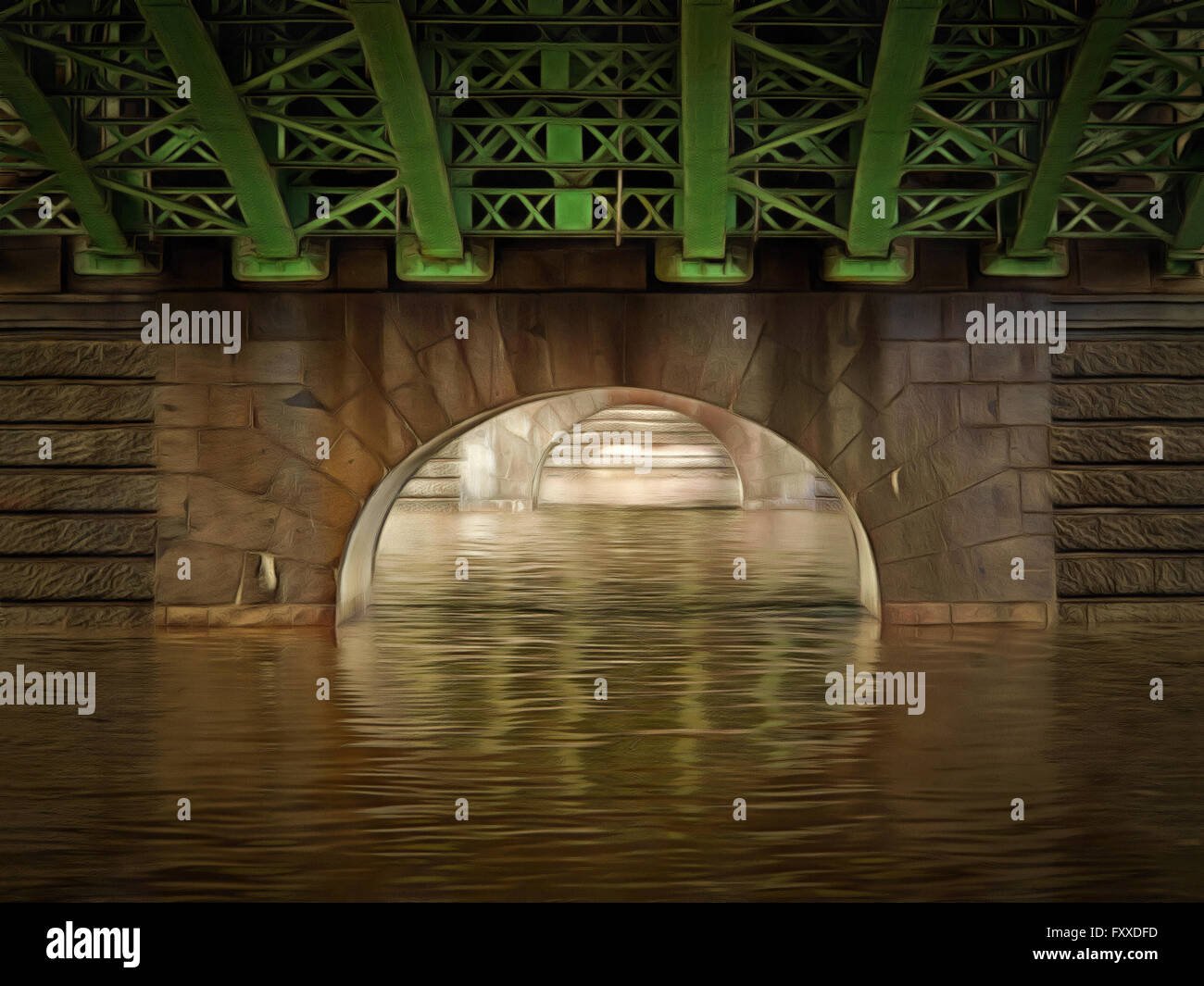 Under the bridge - bridge structure - detail of construction Stock ...