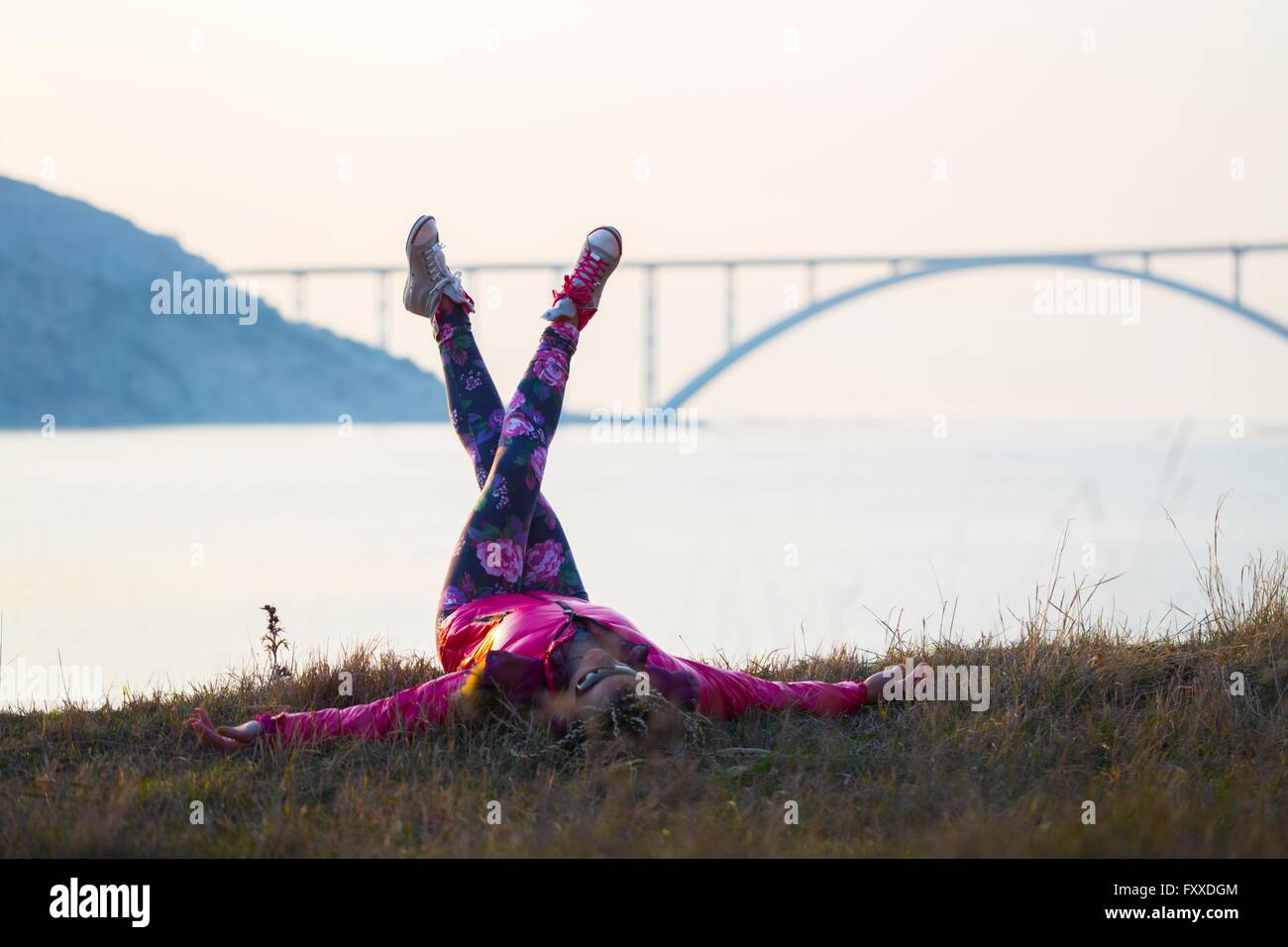 Legs Up In Air Crossed High Resolution Stock Photography and Images - Alamy