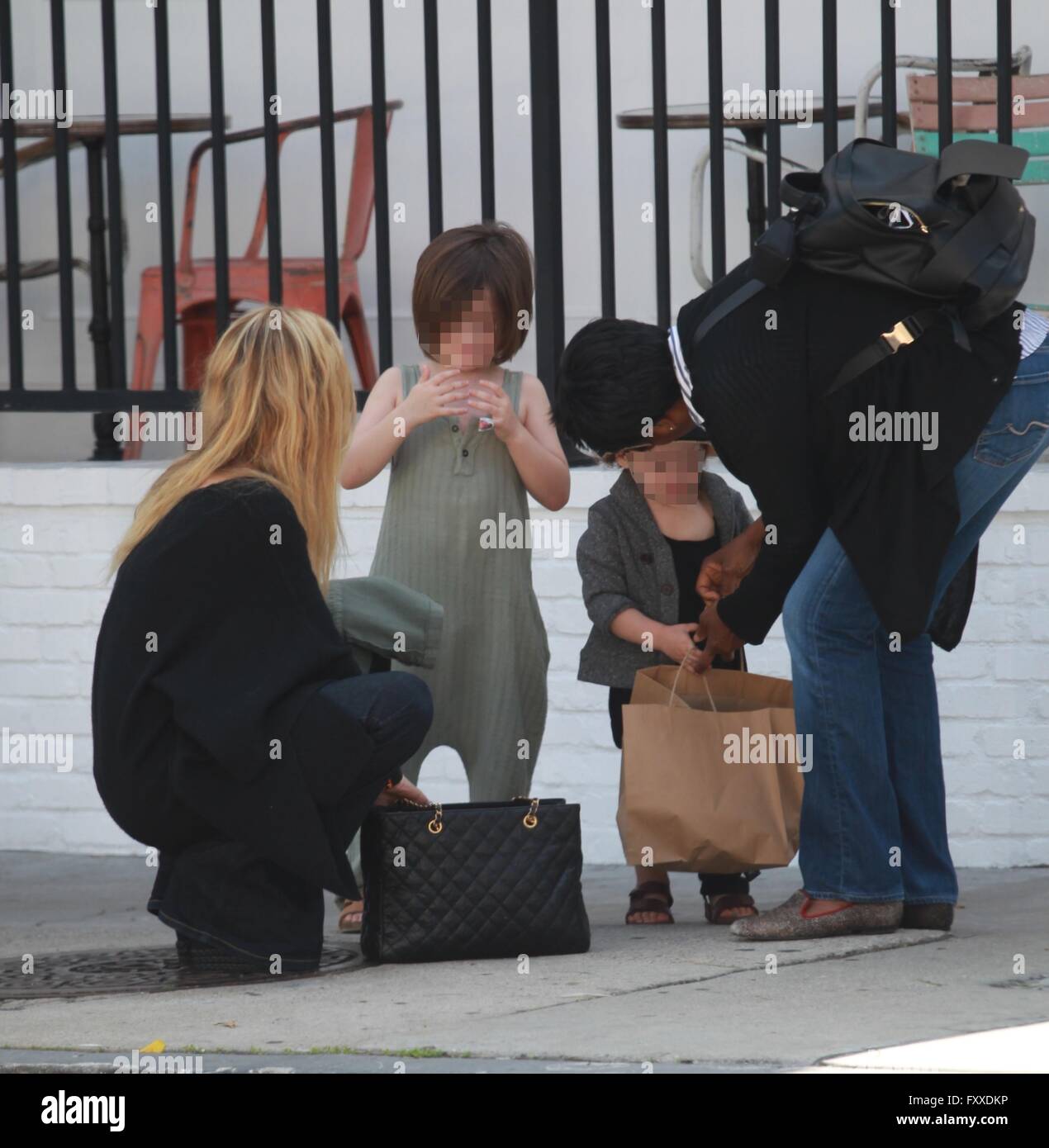 Rachel Zoe Leaving Au Fudge Restaurant After Having Lunch With Her Two