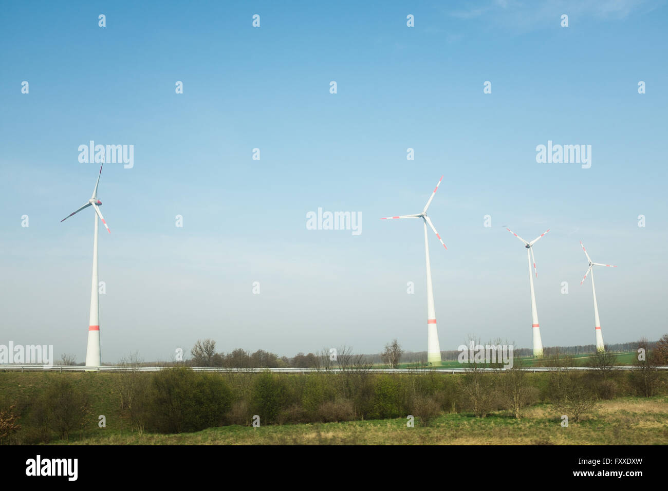 BRANDENBURG, APRIL 05: Wind turbines in Brandenburg, Germany on 05 ...