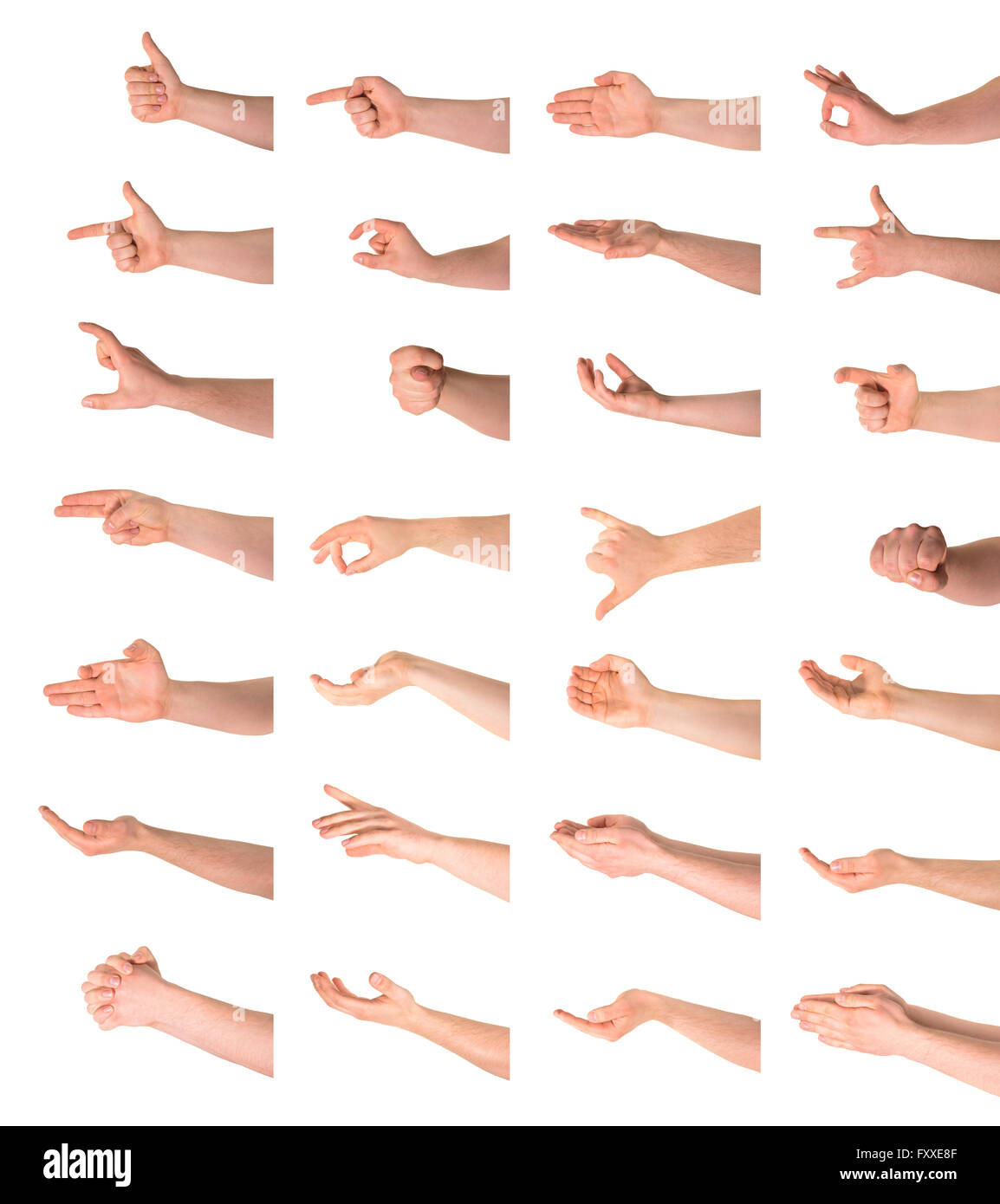 Hand sign and gesture collection isolated Stock Photo - Alamy
