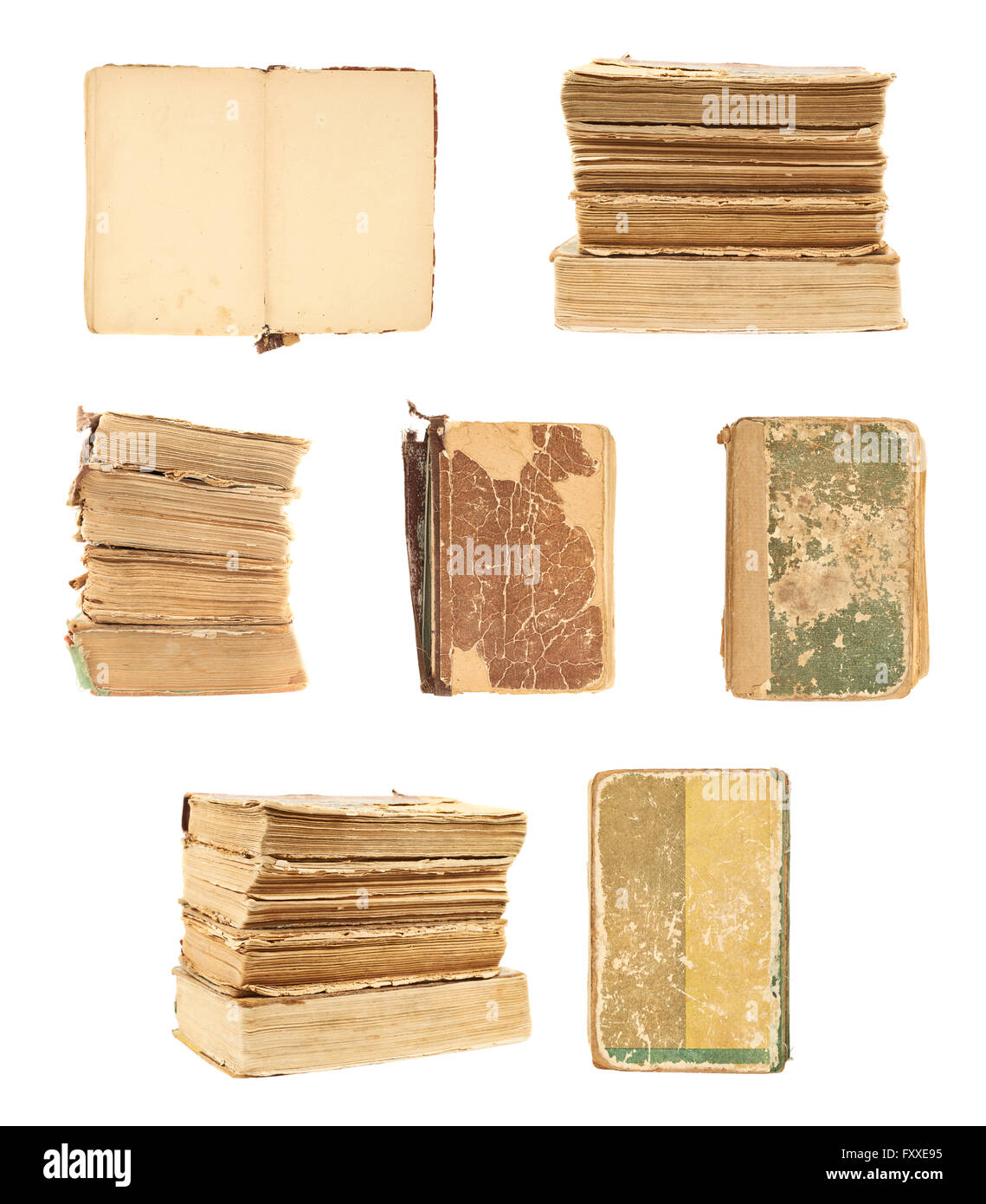 Set of old books isolated Stock Photo - Alamy