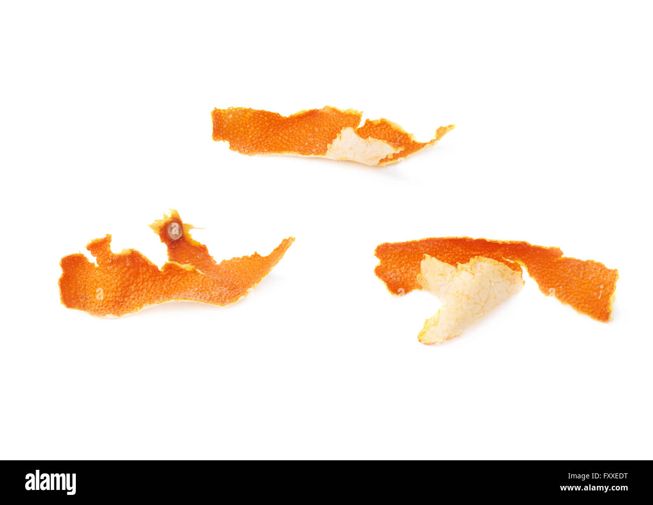 Parts of tangerine peel isolated on white background Stock Photo - Alamy