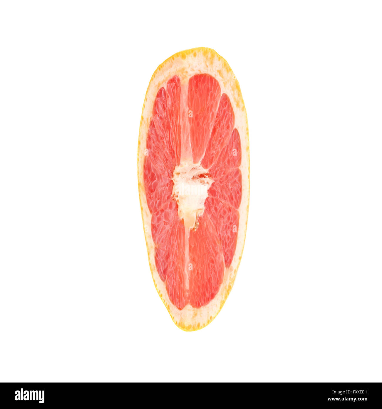Slice section of grapefruit isolated over the white background Stock ...