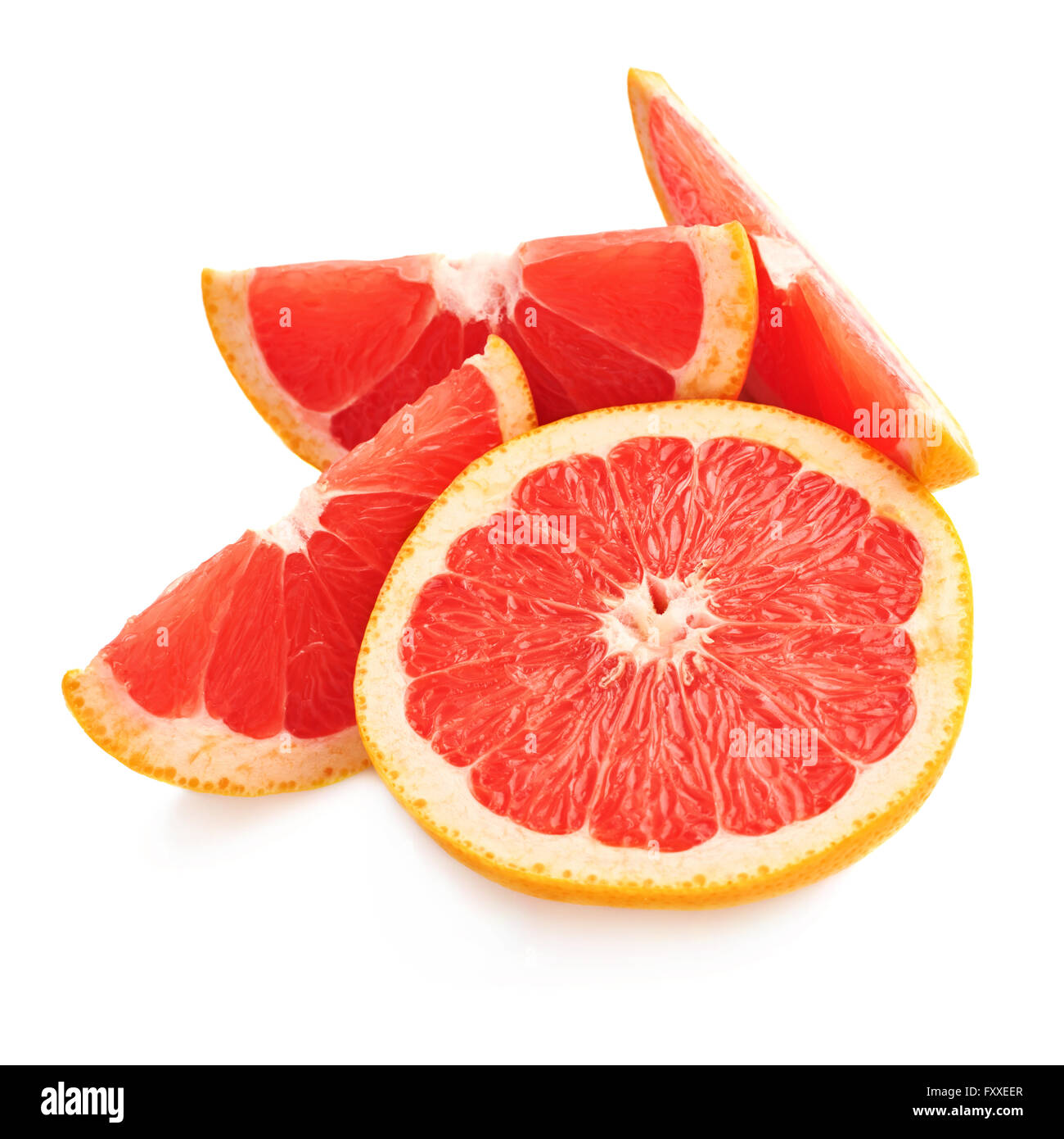 Served grapefruit composition isolated over the white background Stock ...