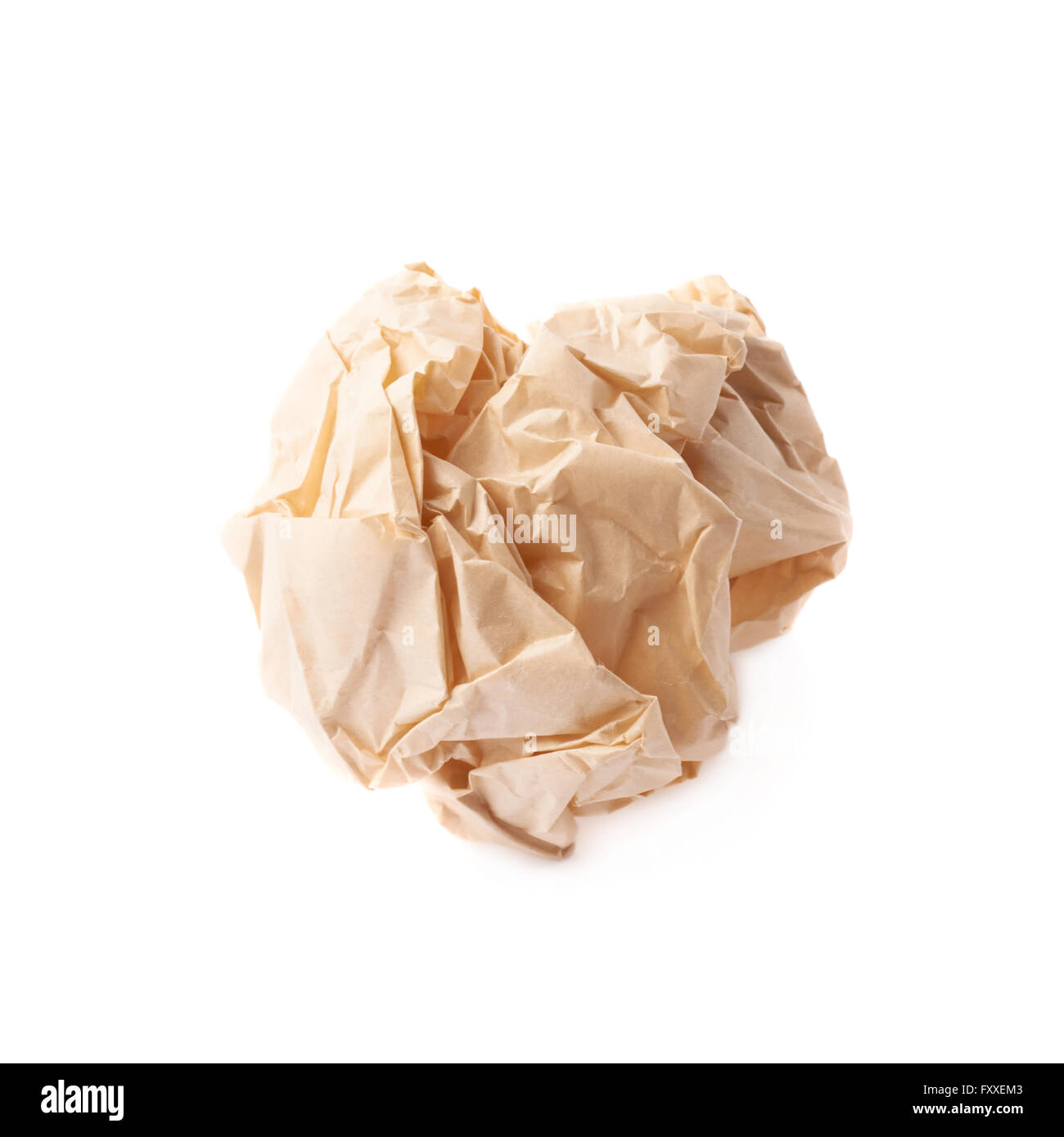 Crumpled ball of brown wrapping paper Stock Photo - Alamy