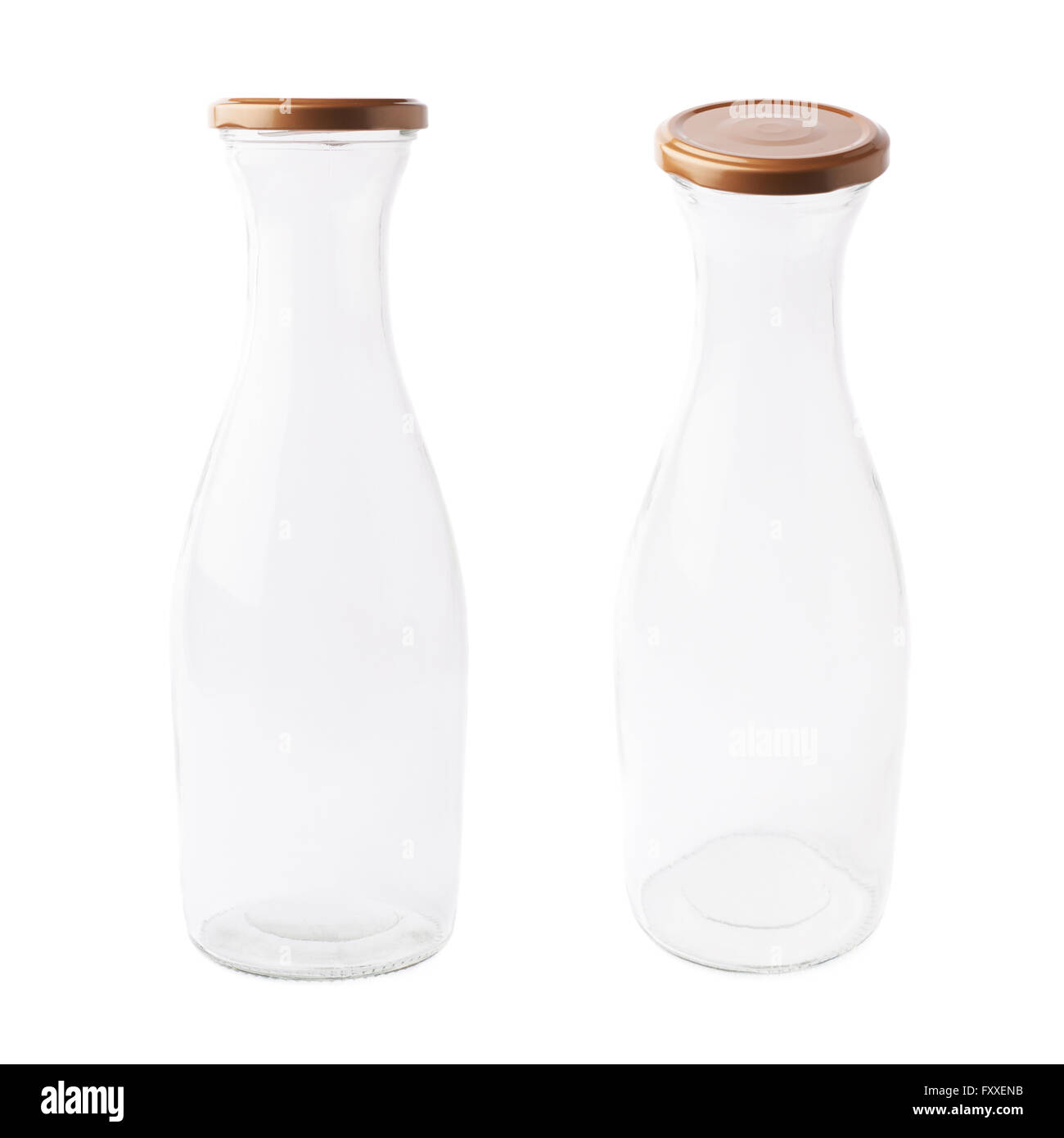 Empty milk glass bottle isolated Stock Photo - Alamy