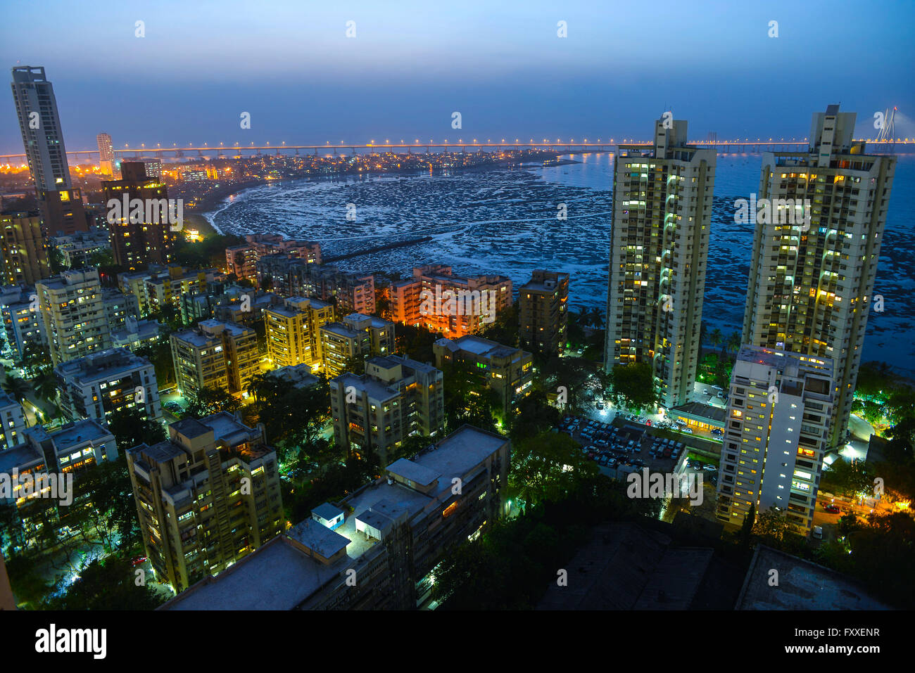 India Mumbai Bombay View at night Stock Photo - Alamy