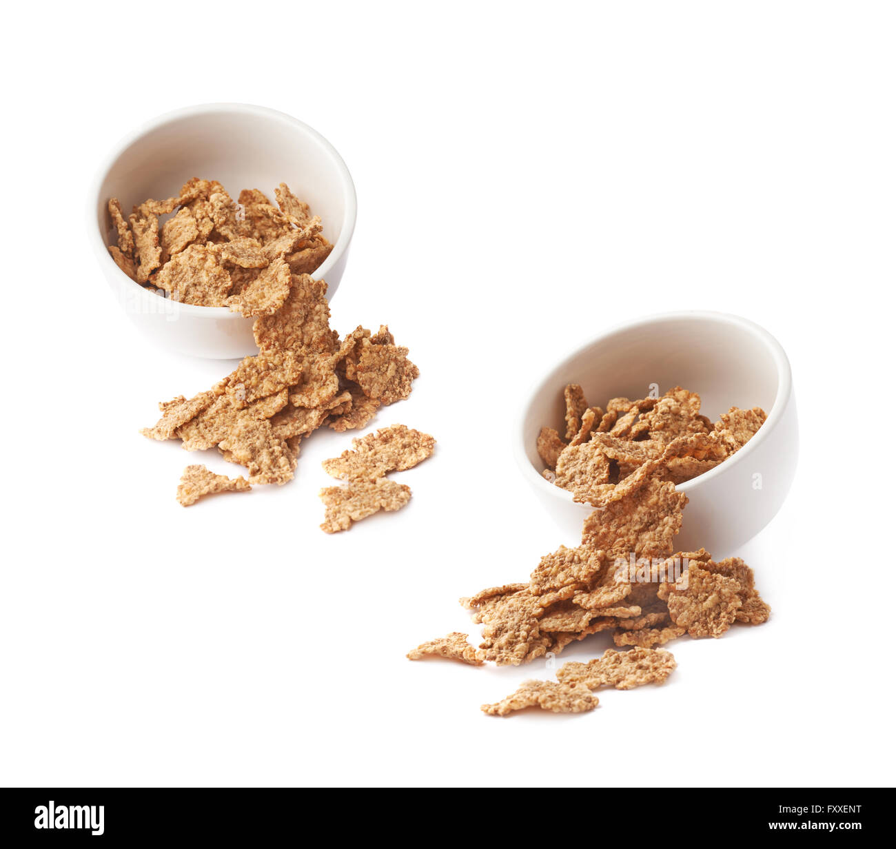 Whole grain cereal flakes in a bowl Stock Photo - Alamy