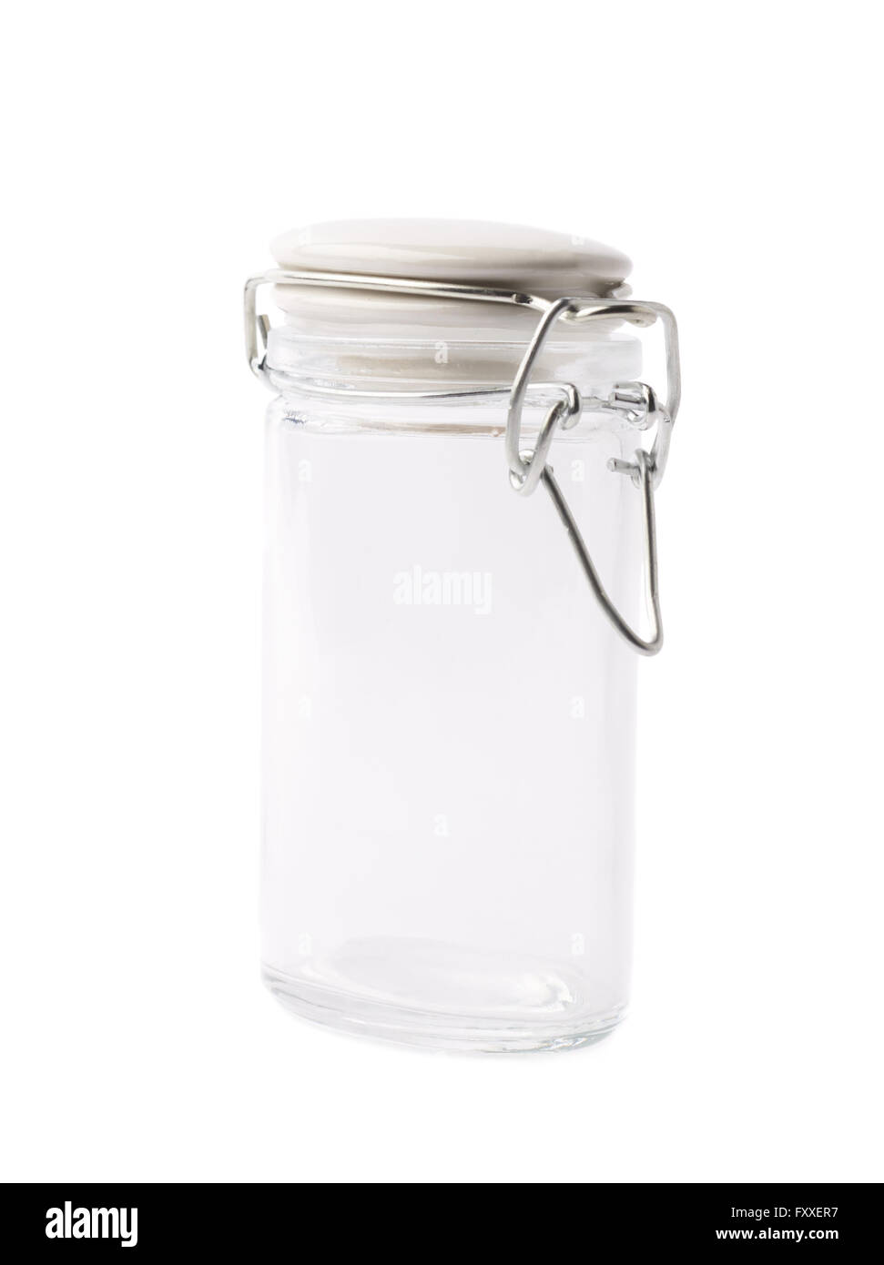 Empty glass jar isolated Stock Photo - Alamy