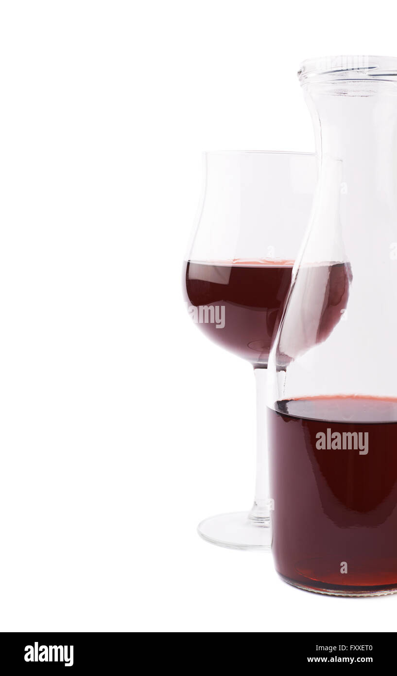 Wine glass and bottle composition isolated Stock Photo - Alamy