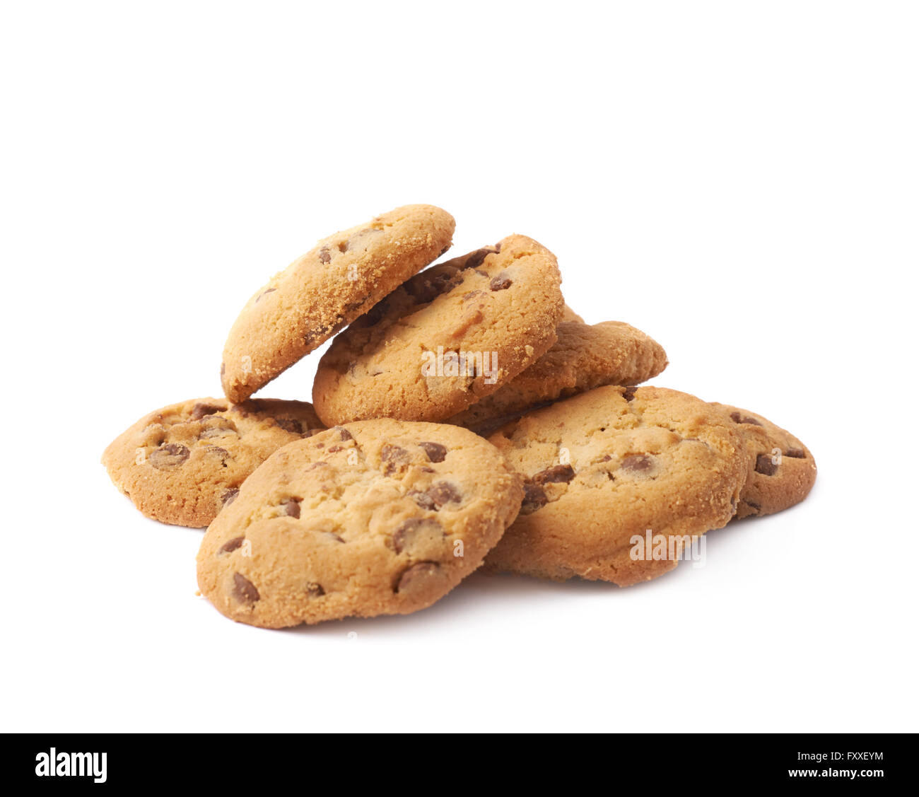 Pile of round cookies isolated Stock Photo - Alamy