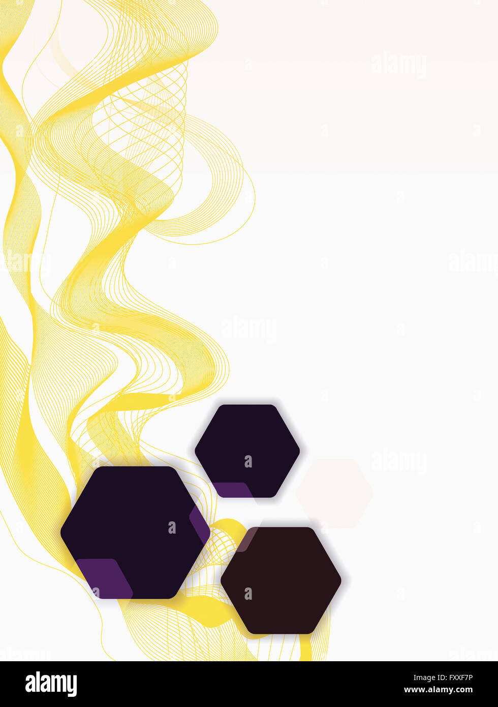 Abstract yellow waves of lines and hexagons Stock Photo - Alamy