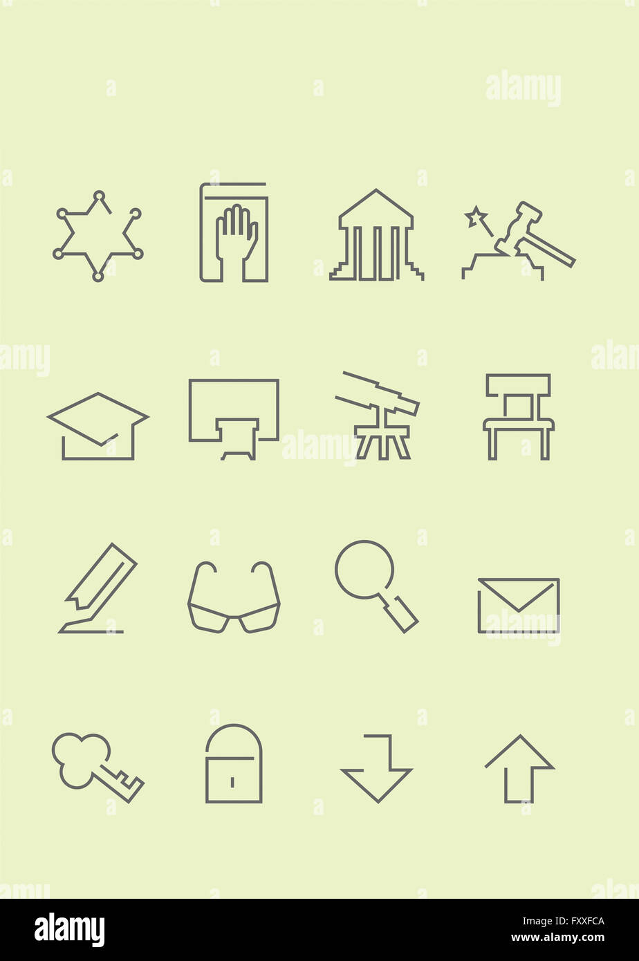 Set of various line icons Stock Photo - Alamy