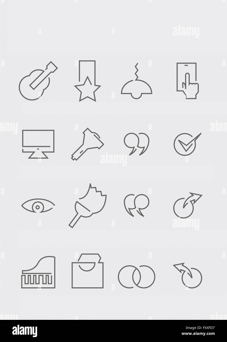 Set of various line icons Stock Photo - Alamy
